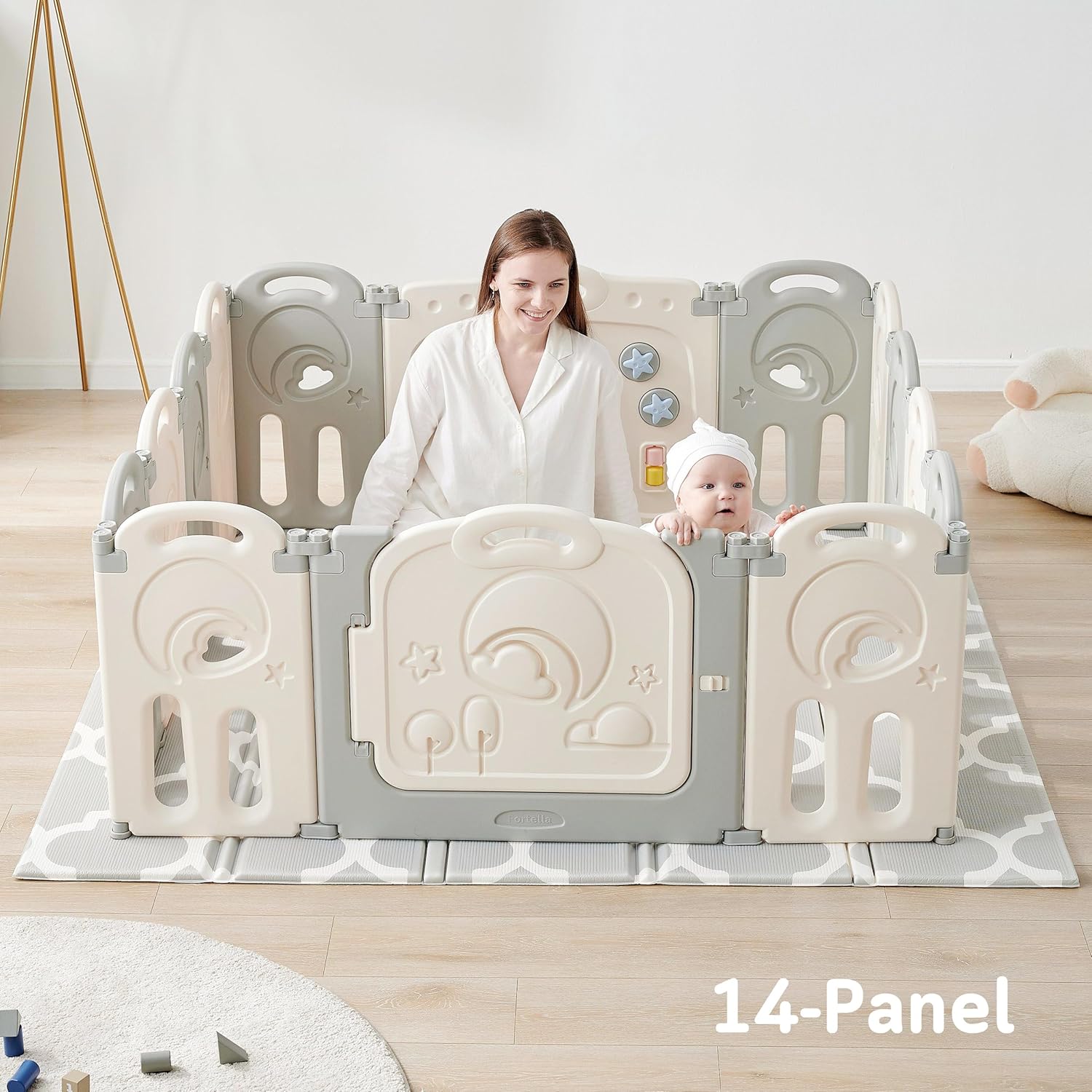 Amazon.com : Bundle: Fortella Cloud Castle Playpen with Cuddle&Learn ...