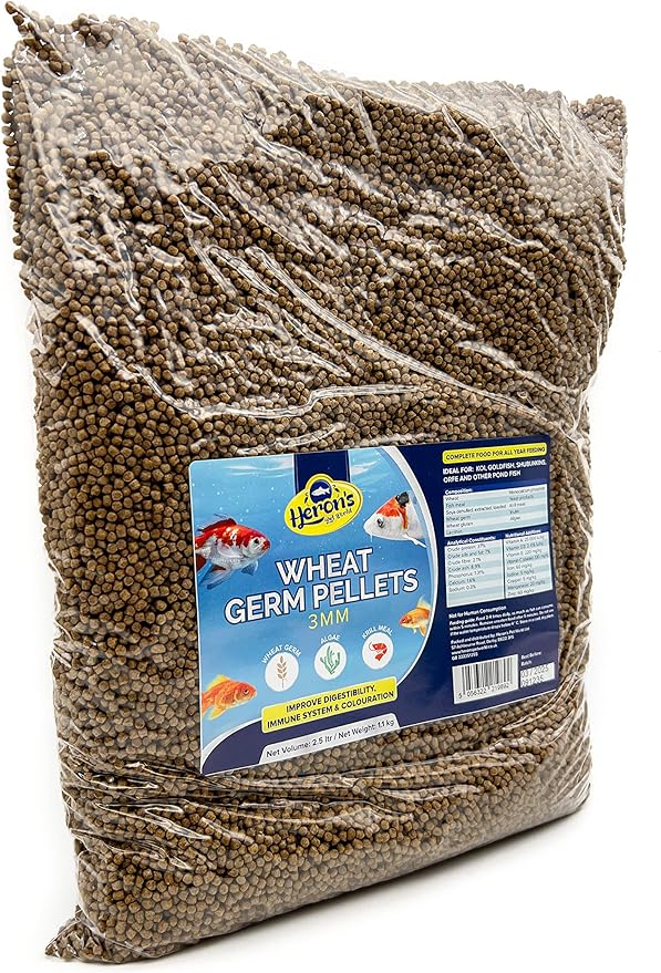 HERONS - Wheatgerm Pellets - 3 mm Pellets for all Goldfish, Japanese ...