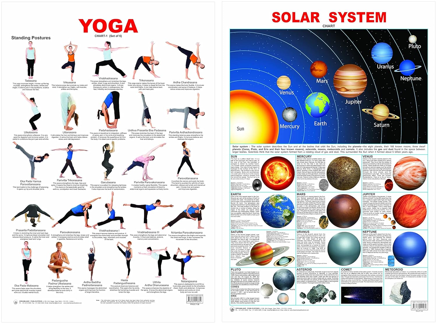 Yoga Chart - 1 Wall Chart - Both Side Hard Laminated (Size 48 x 73 cm ...