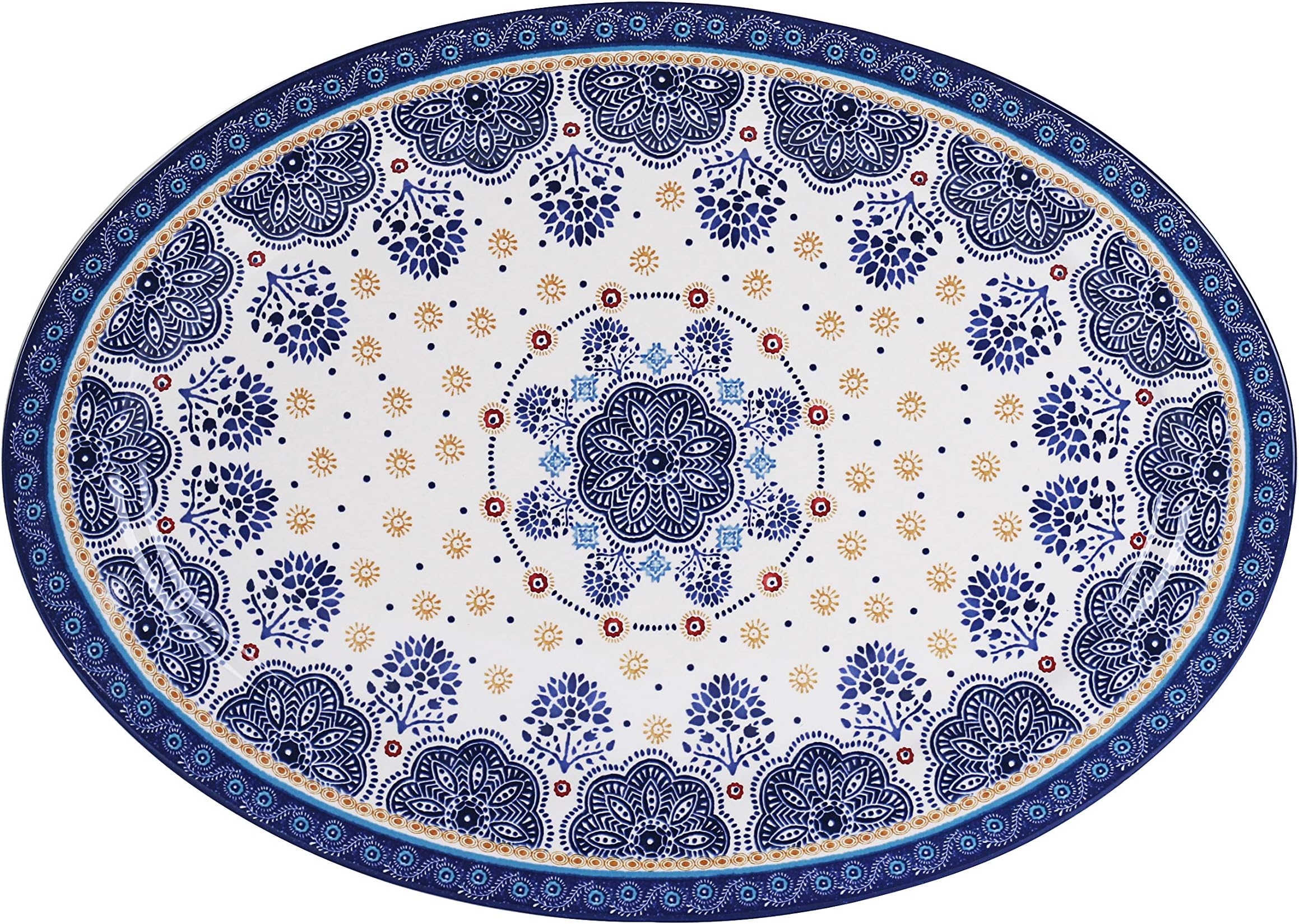 Amazon.com | Handmade Large Oval Talavera Serving Platter - Vibrant ...