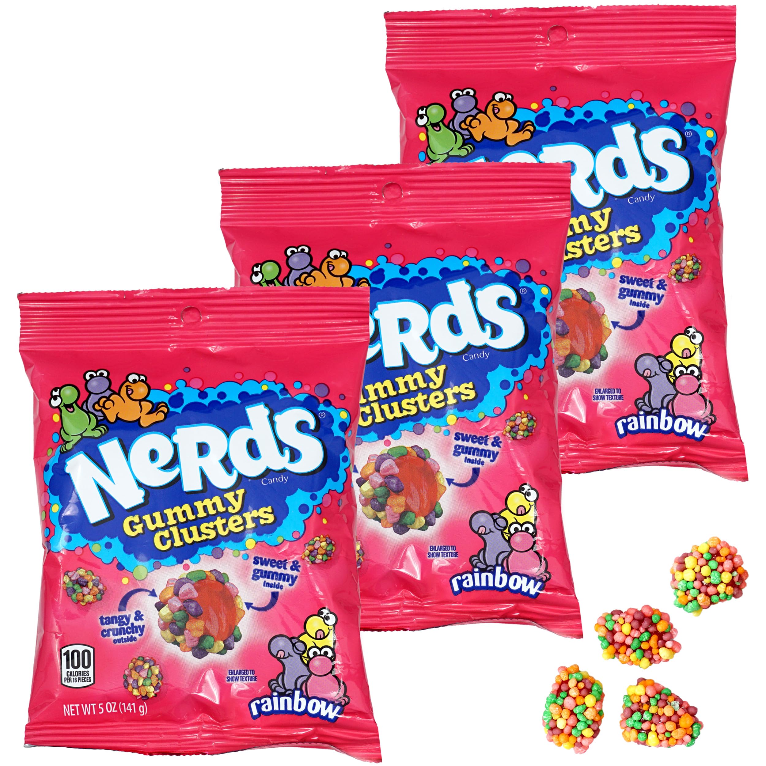 Amazon.com : NerdsGummy Clusters, 5 Ounce Bags (Pack of 3), 15 Ounces ...