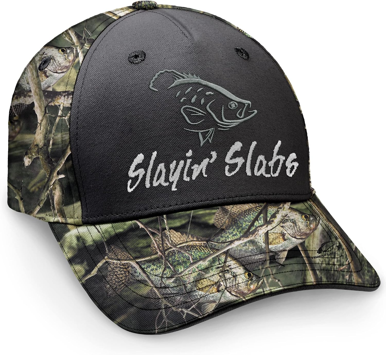 Amazon.com: Fishouflage Slayin’ Slabs Crappie Cap – Men’s Camo Fishing ...