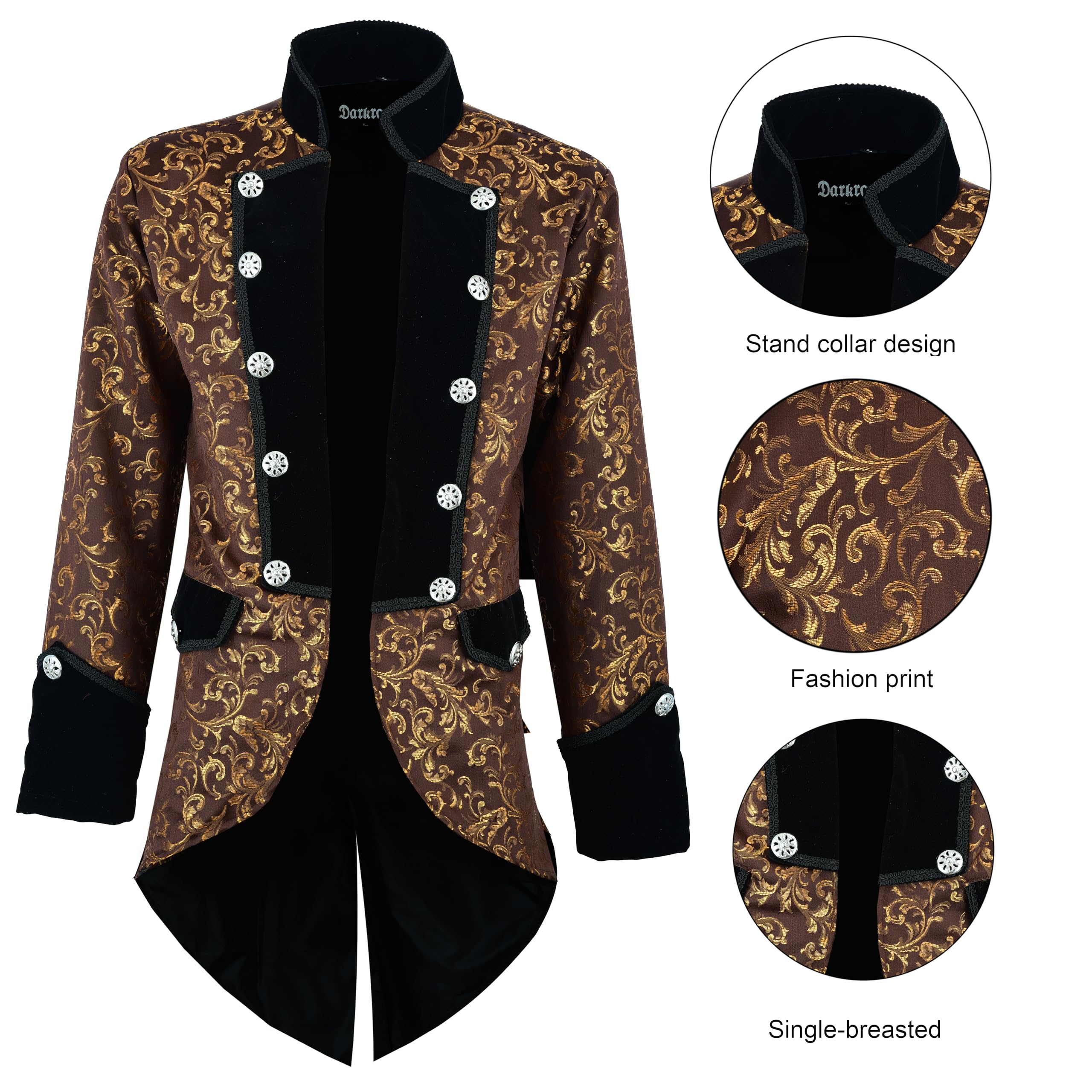 Snapklik.com : Darkrock Mens Steampunk Tailcoat Jacket Velvet Gothic ...