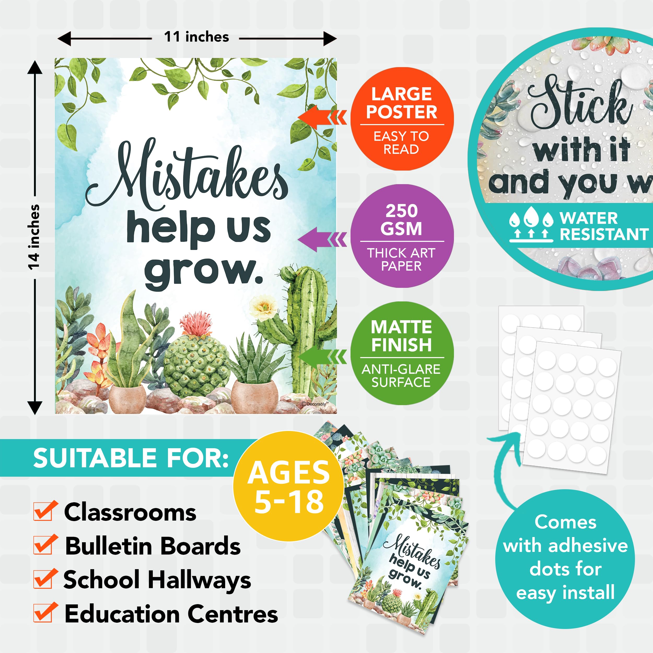 Snapklik.com : Decorably Motivational Posters For Classroom - 15 Cactus ...
