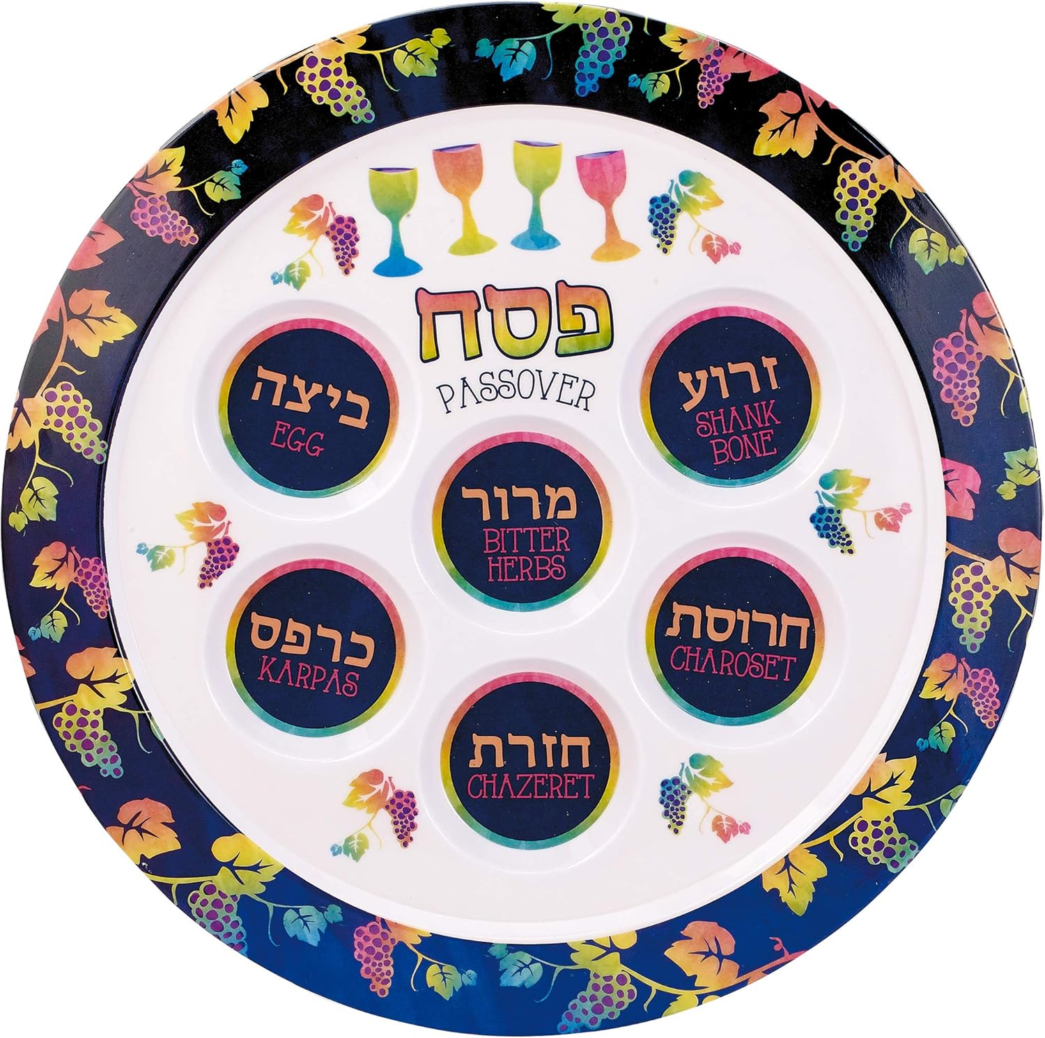 Amazon.com: Rite Lite Vivid Colors Melamine Designer Seder Plate for ...
