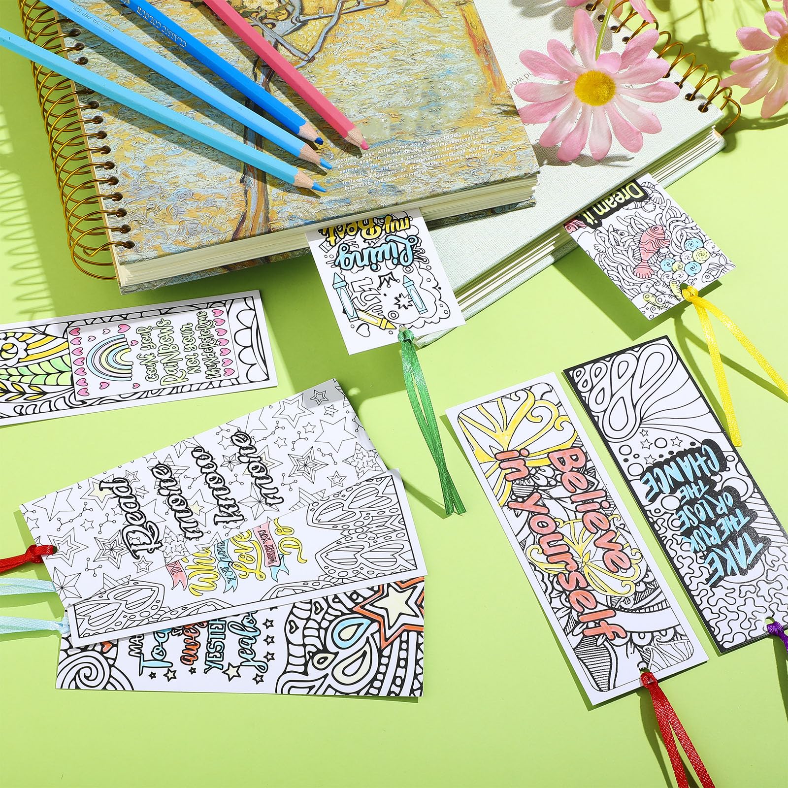Snapklik.com : 120 Pieces Inspirational Bookmarks For Students, DIY ...