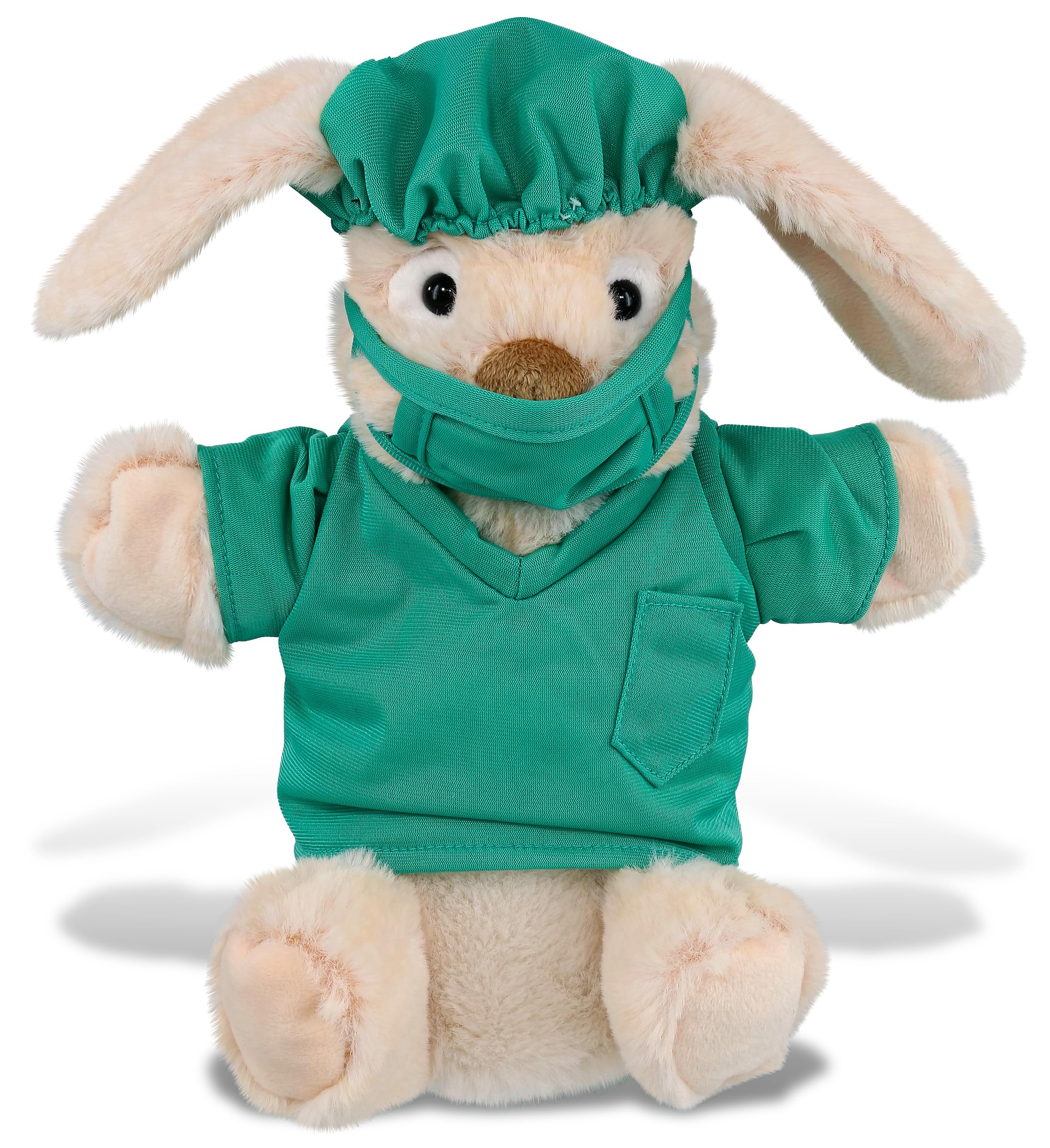 Amazon.com: DolliBu Rabbit Hand Puppet Doctor Plush Toy - Super Soft ...