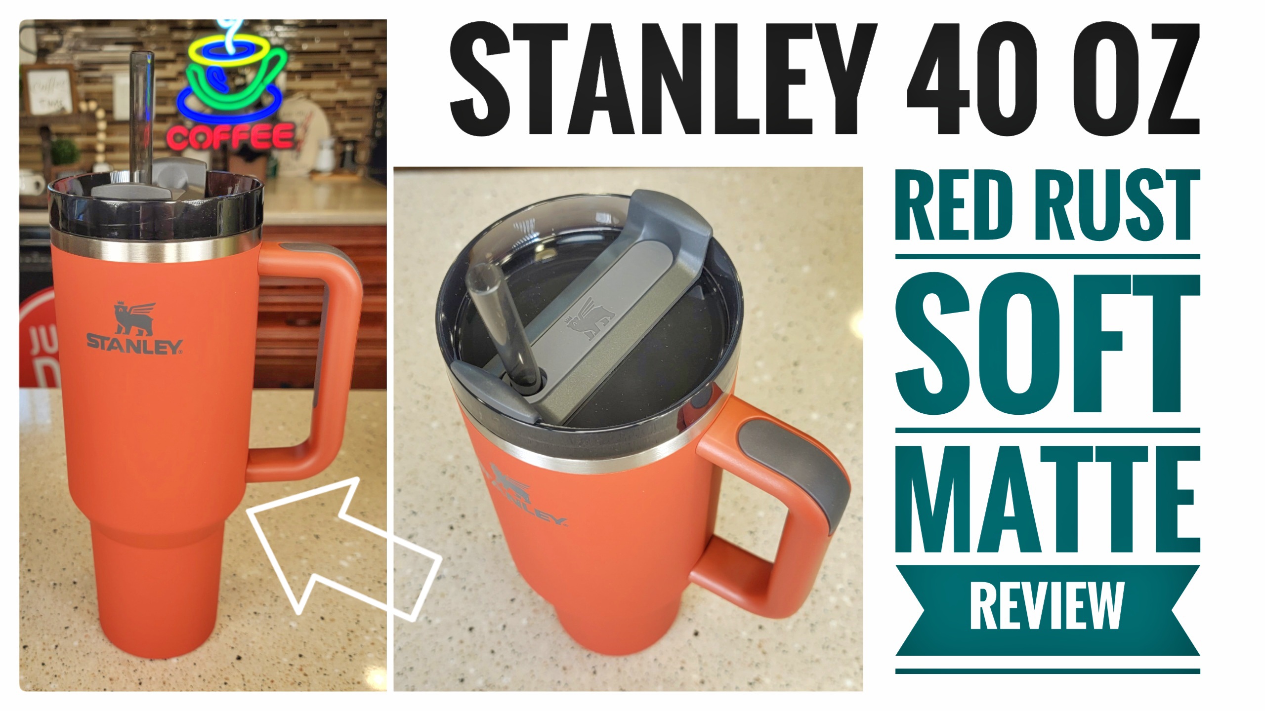 Watch Stanley 40 oz Soft Matte Red Rust Tumbler Review on Amazon Live