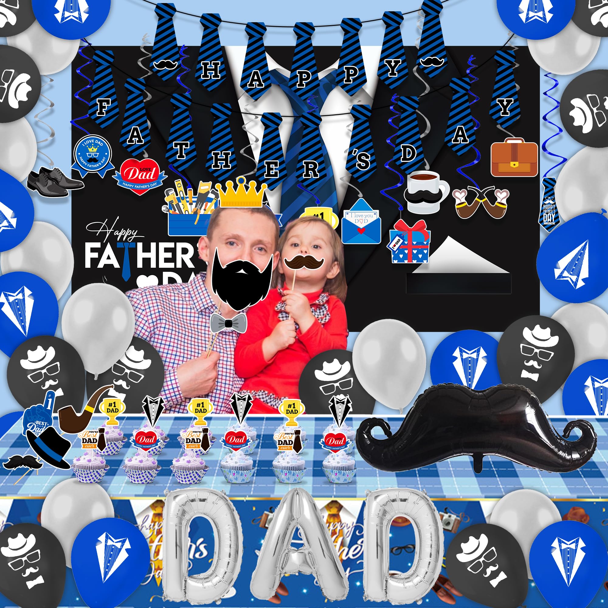 Snapklik.com : 83 Pcs Fathers Day Decorations,Fathers Day Gifts Happy ...