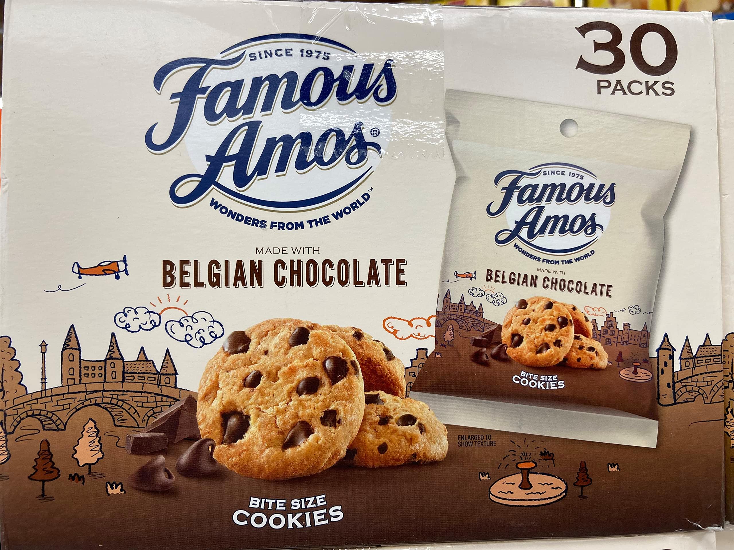 Amazon.com: Famous Amos Belgian Chocolate Chip Cookies, Box of 30-1 oz ...