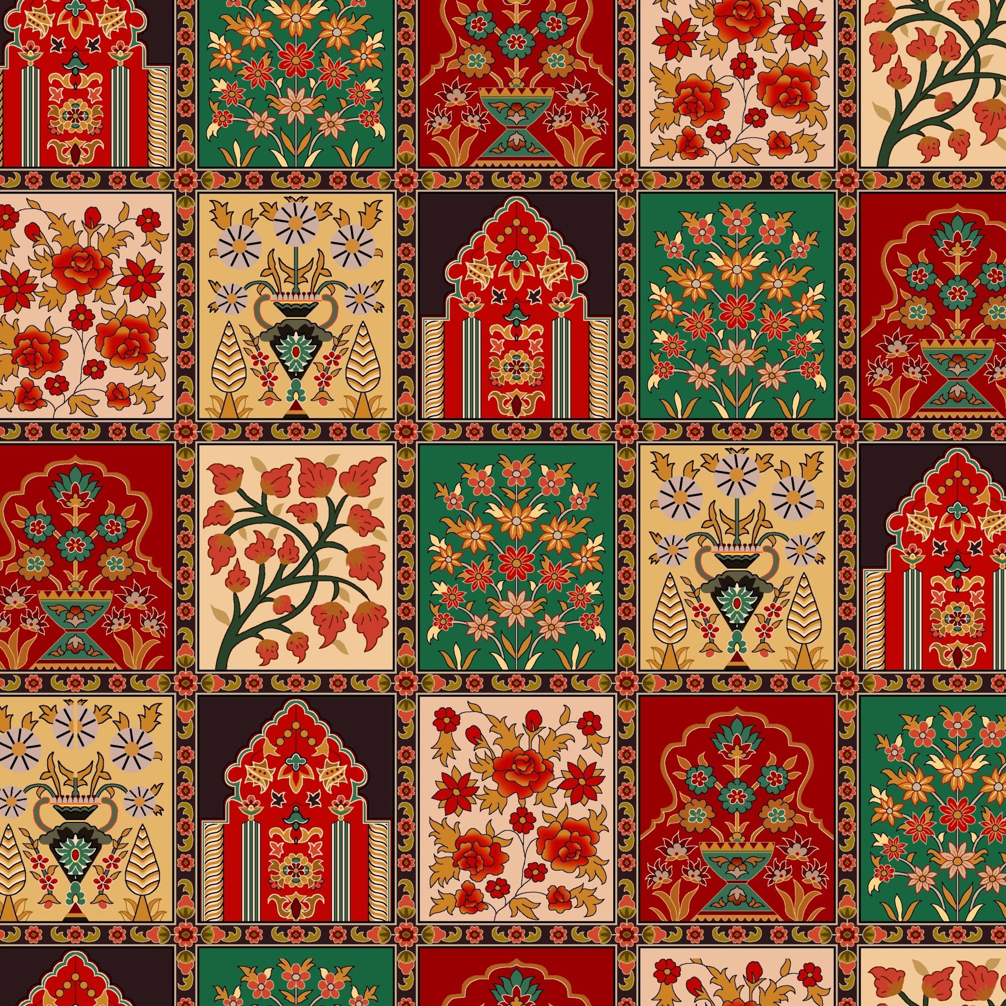 Indian Designs Traditional Wallpaper Mughal Gardens Wallpaper,