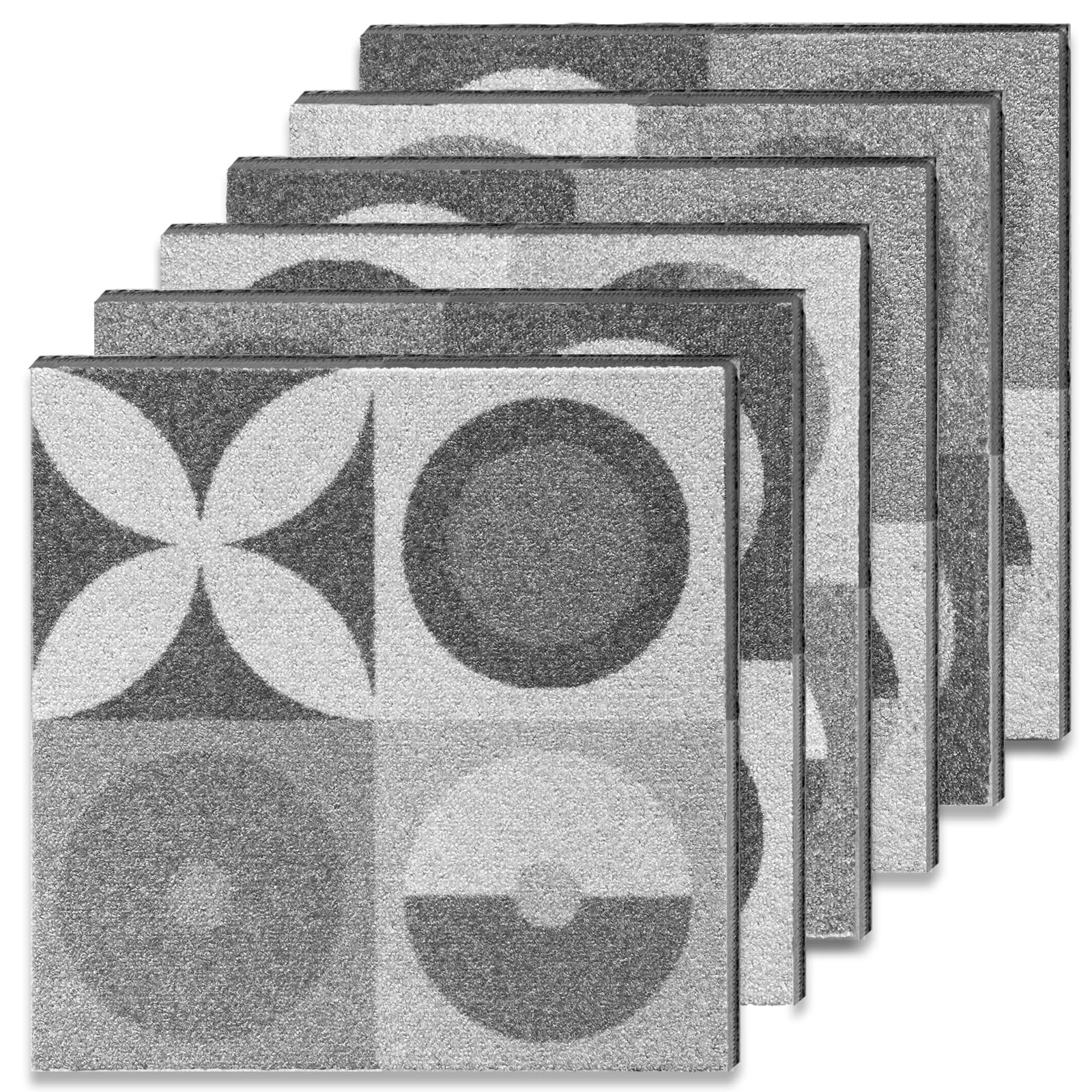 PUREFULL Carpet Floor Tiles, 0.35" Pile Height Non-Adhesive Carpet ...