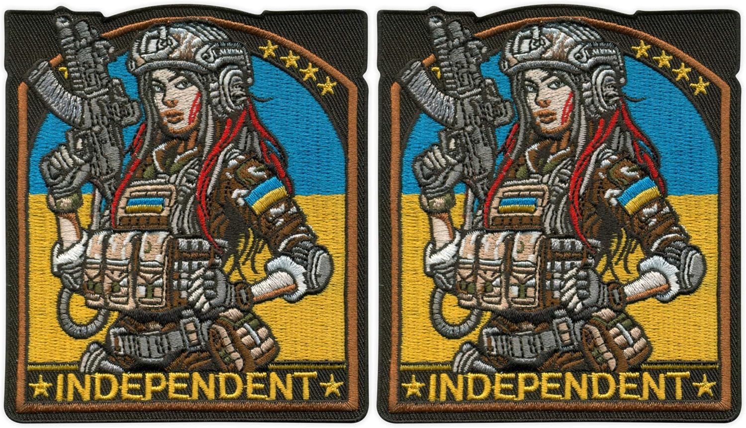 Amazon.com: PATCHION Set of Two - Tactical Girl - Ukraine Flags ...
