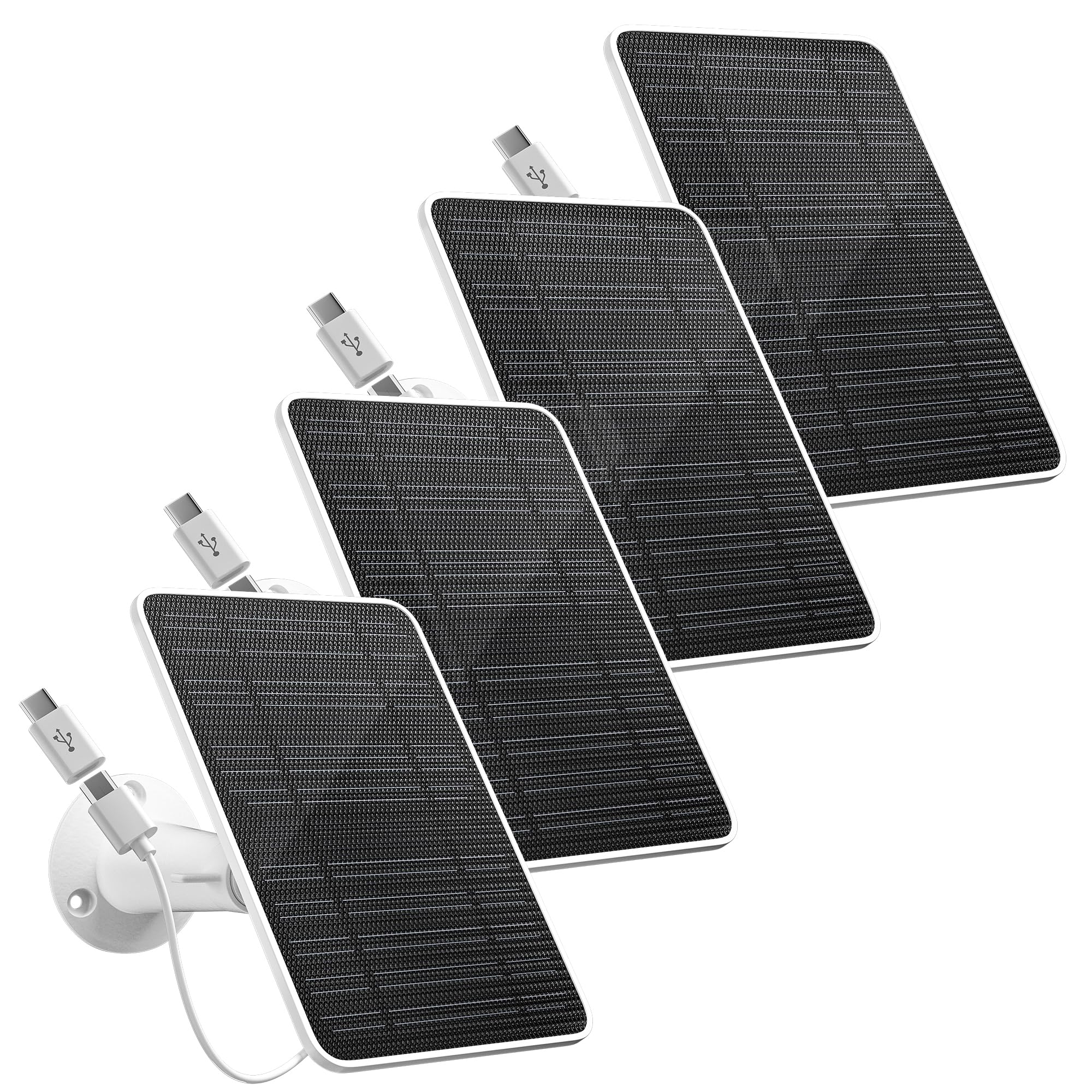 Solar Panel for Security Camera, 5V 4W Solar Panels Charger Compatible ...