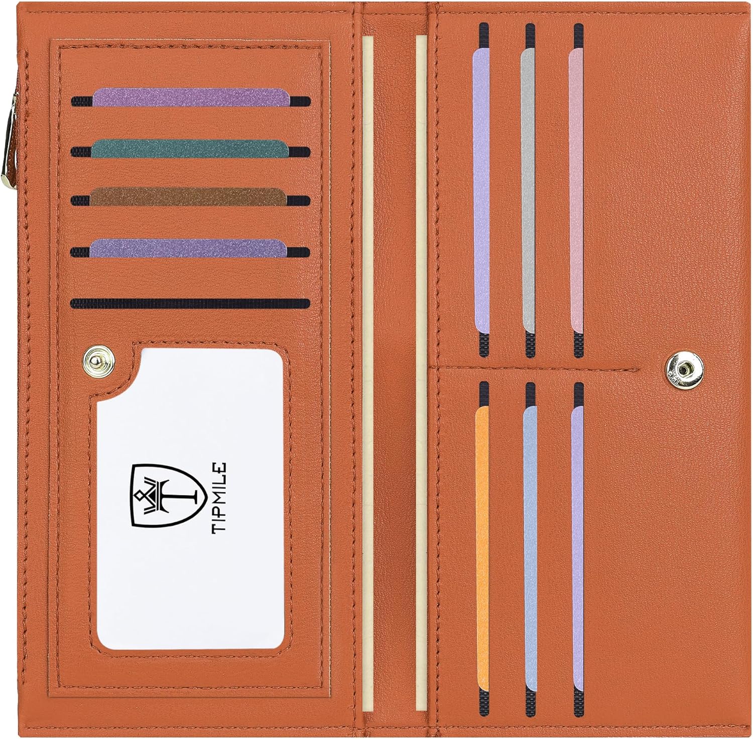 Amazon.com: Tipmile Ultra Slim Wallet for Women Bifold Leather RFID ...