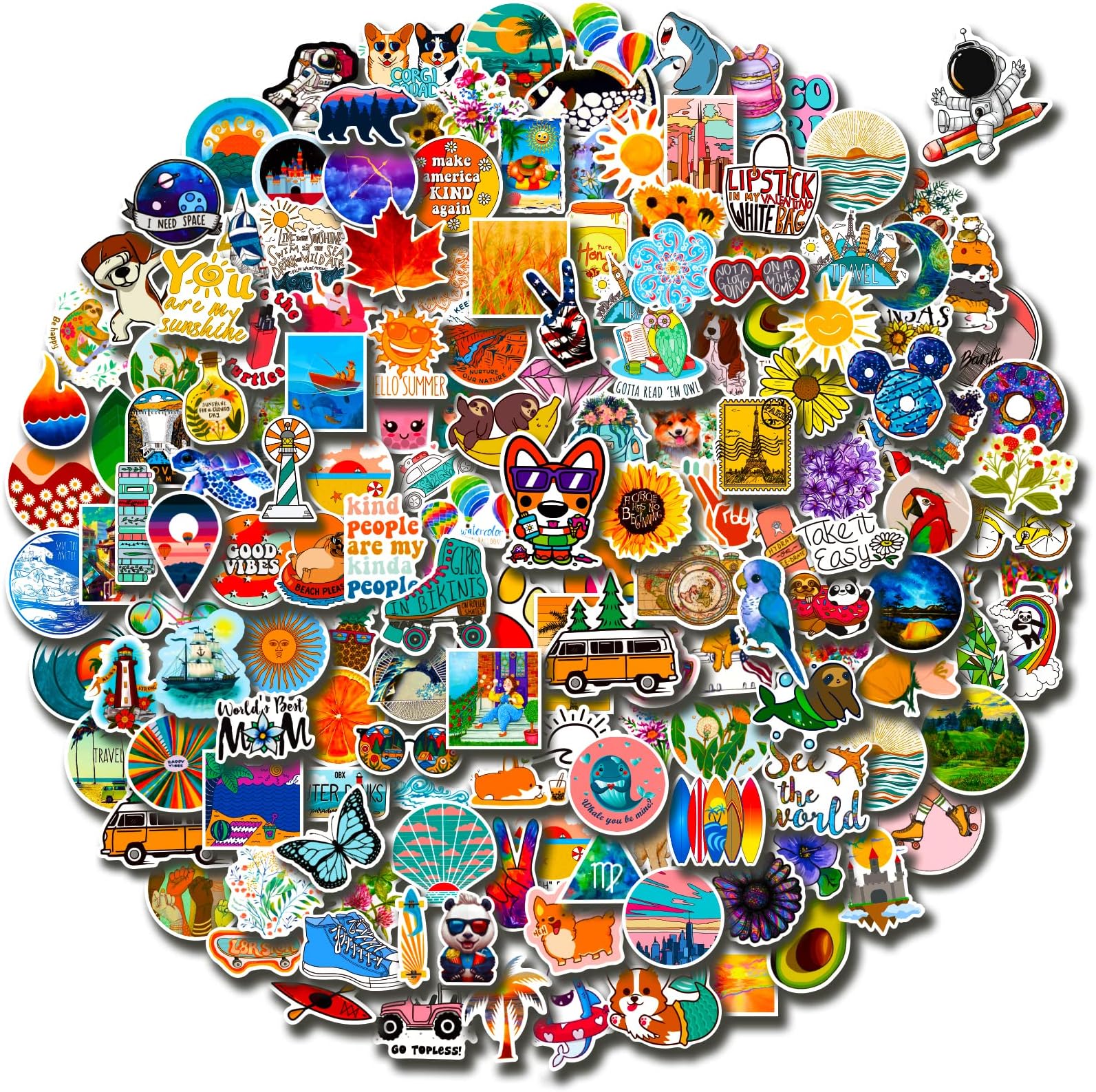 Amazon.com: 50 Pcs World National Flag Stickers Pack for Kids Teens ...