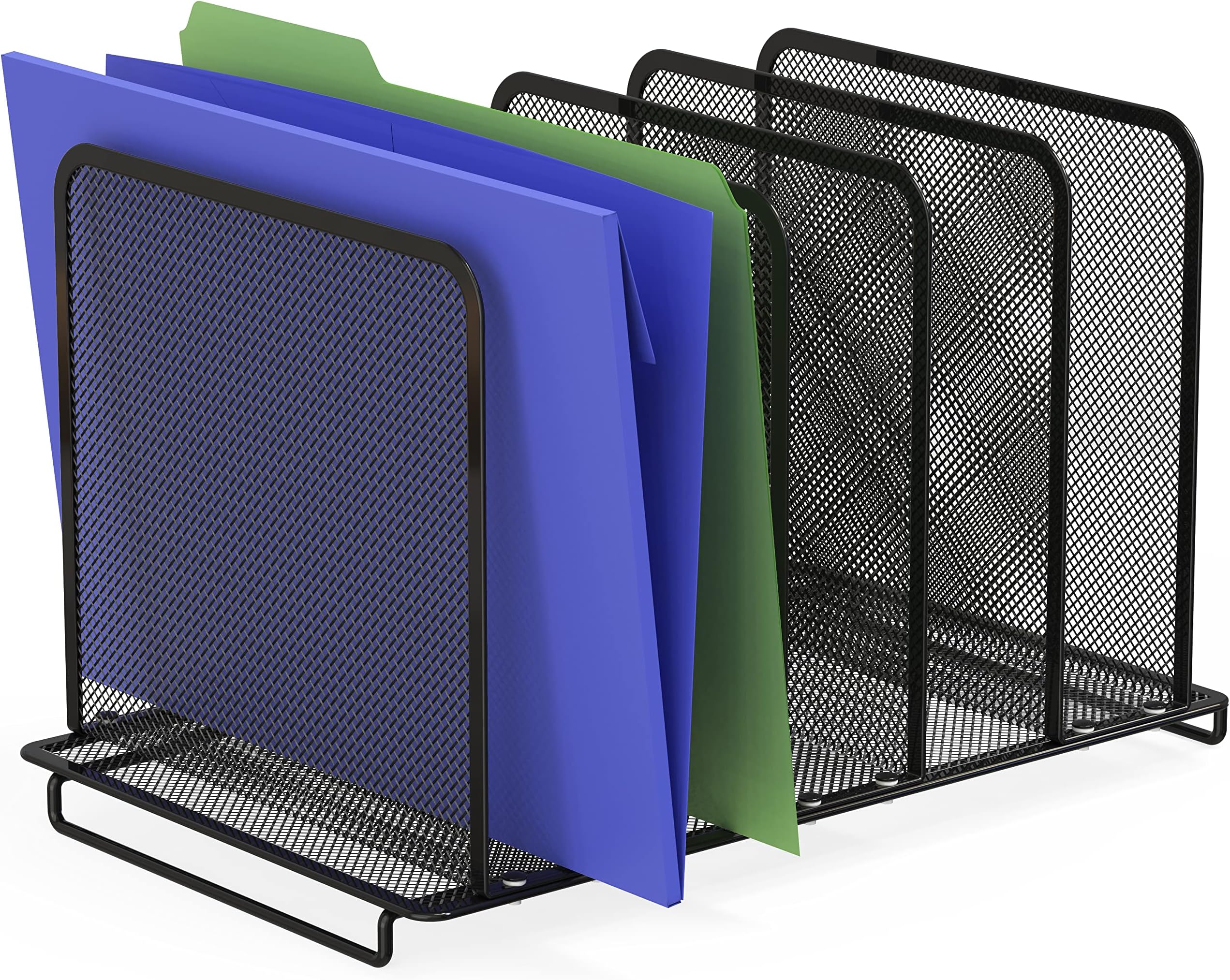 SimpleHouseware Expandable 5 Section Upright File Sorter Organizer, 2 ...