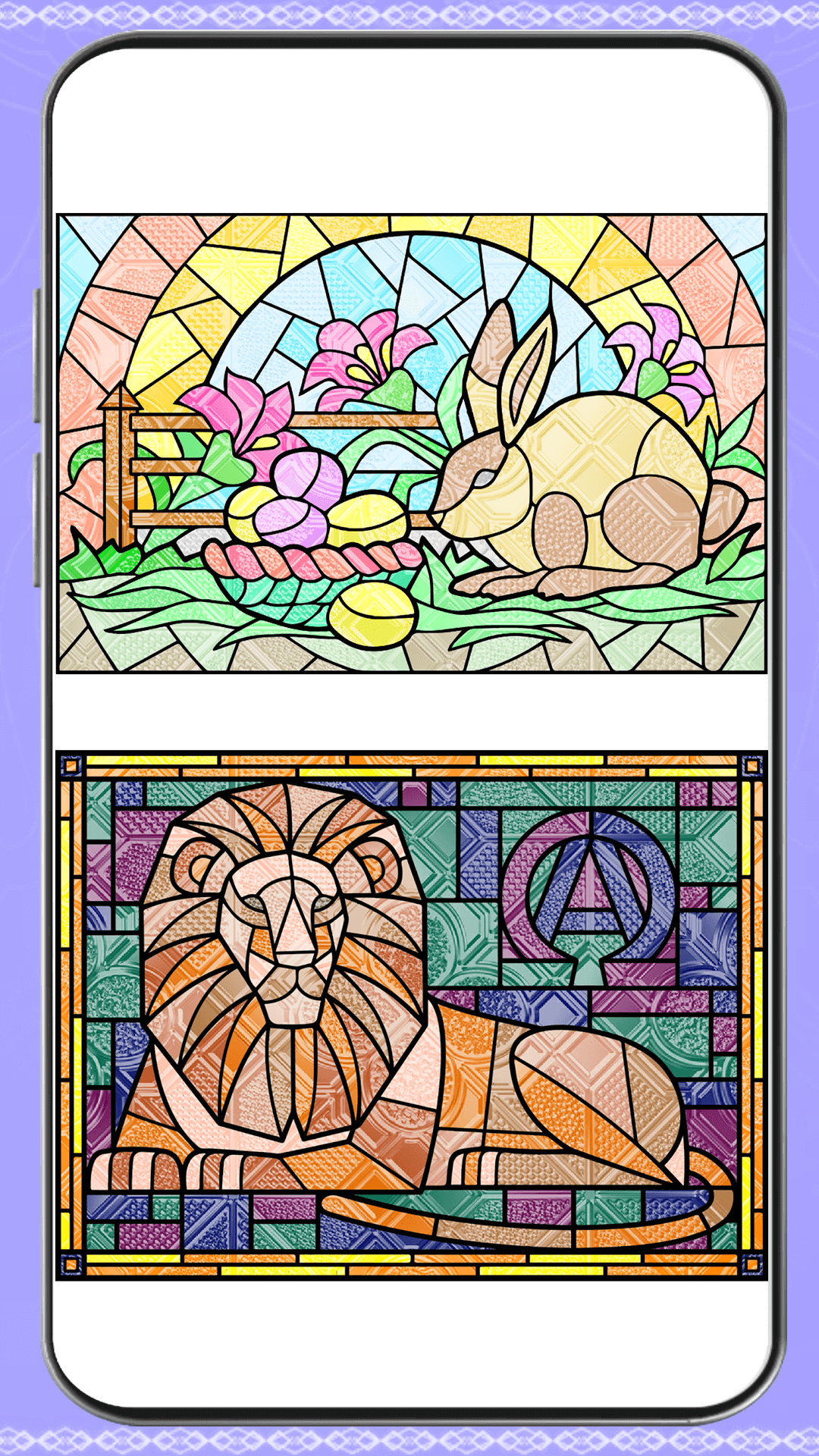 Stained Glass Window Painting : Color By Number - Coloring Games For ...