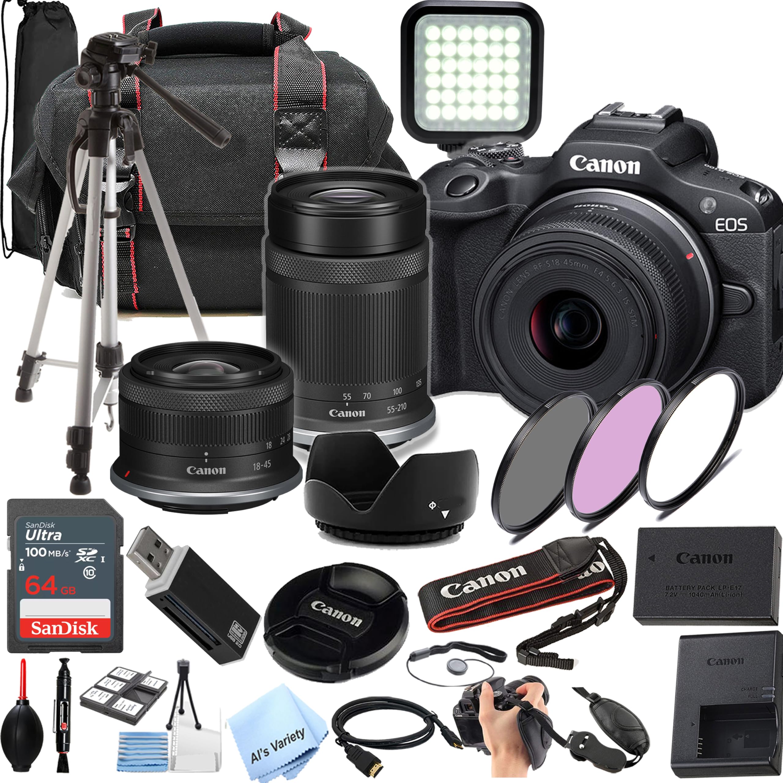 Amazon.com : Canon EOS R100 Mirrorless Camera|2 Lens Kit with RF-S 18 ...