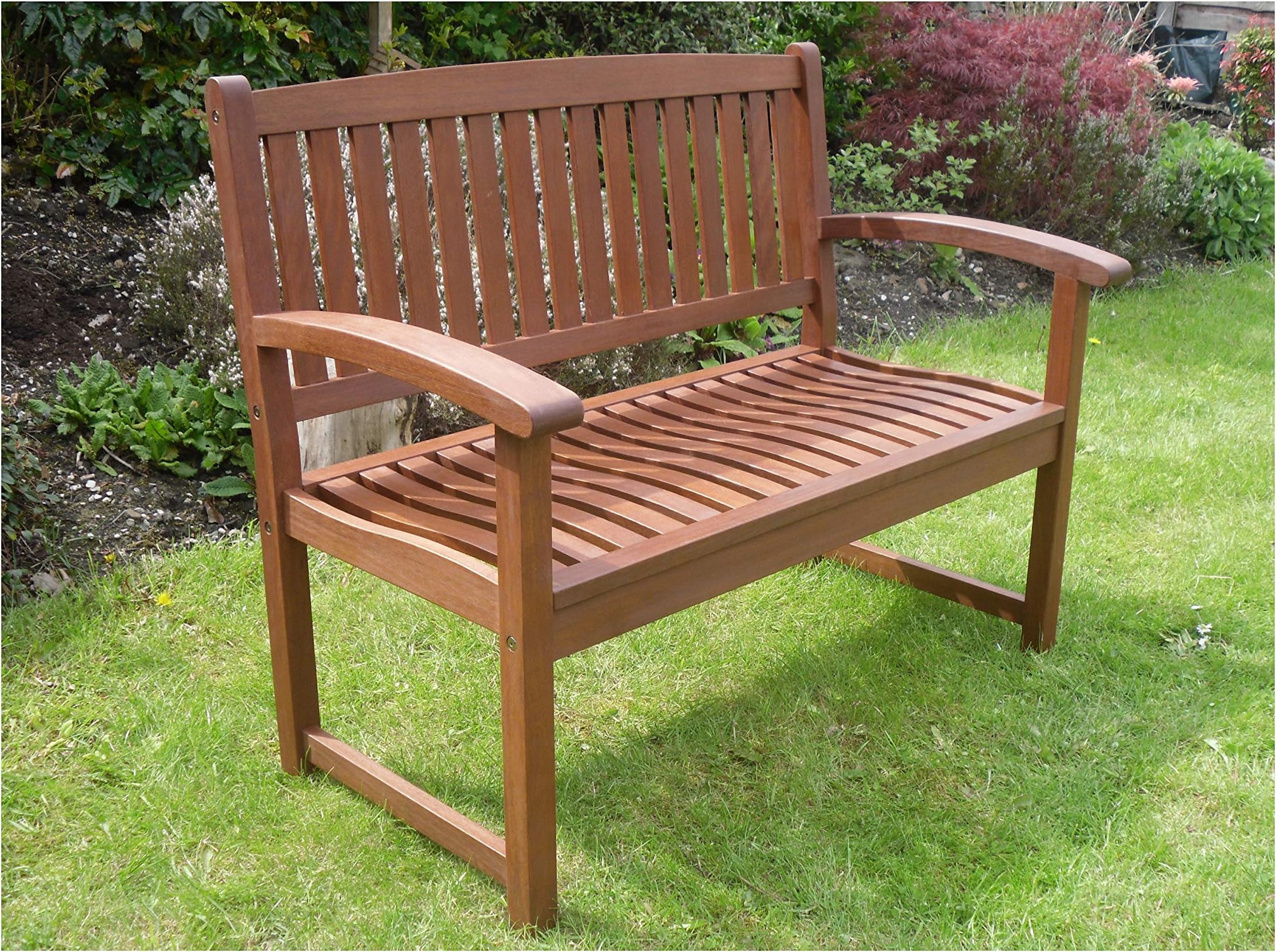 Henley 2 Seat Wood Garden Bench FSC®-Certified Hardwood Great Two ...