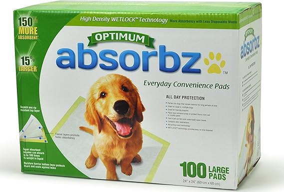 Amazon.com: Absorbz Optimum Training Pads for Dogs, 100 ct. Large 24 ...