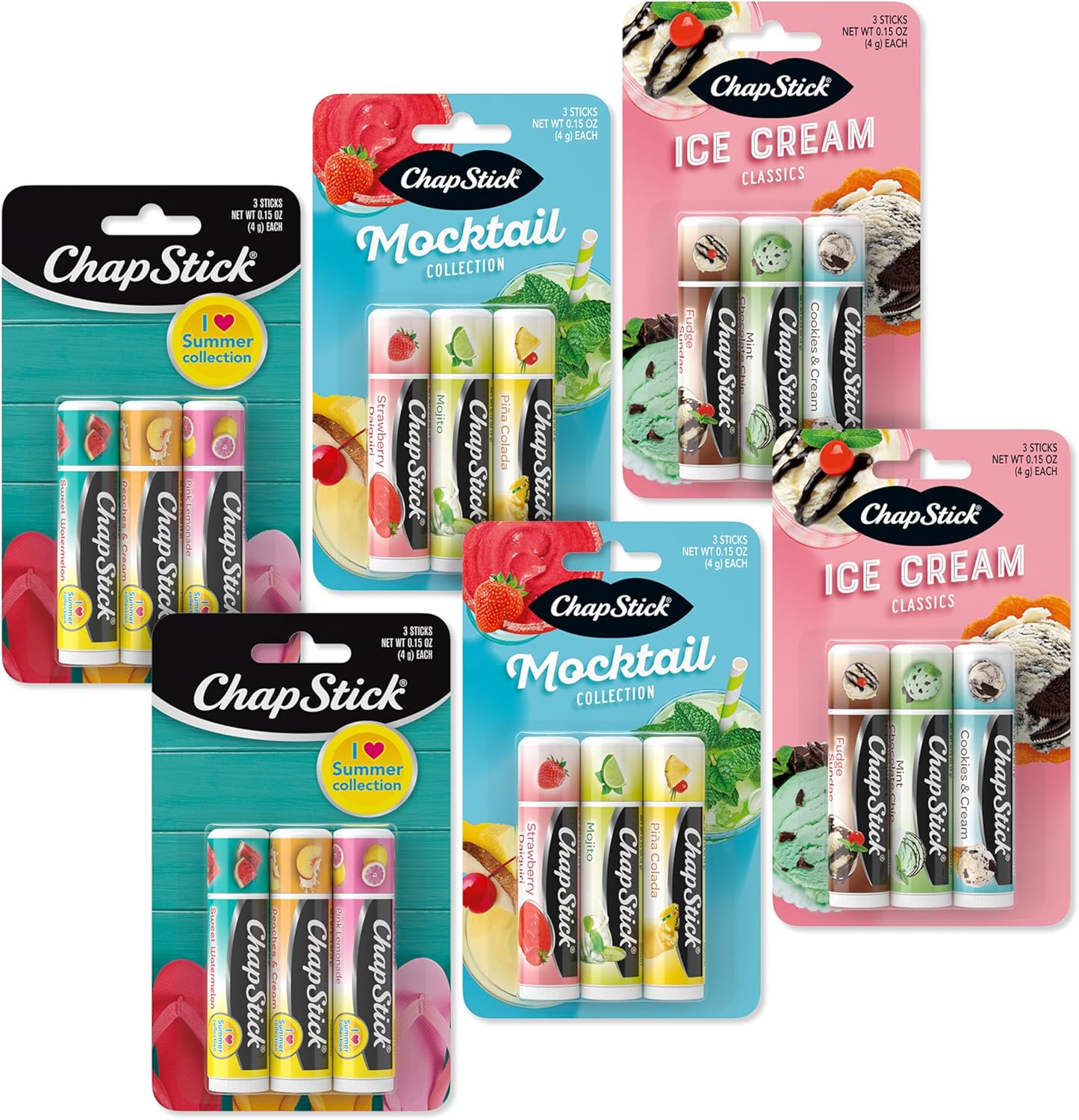 Amazon.com : ChapStick Summer 3 Pack Bundle 6 Count : Beauty & Personal ...
