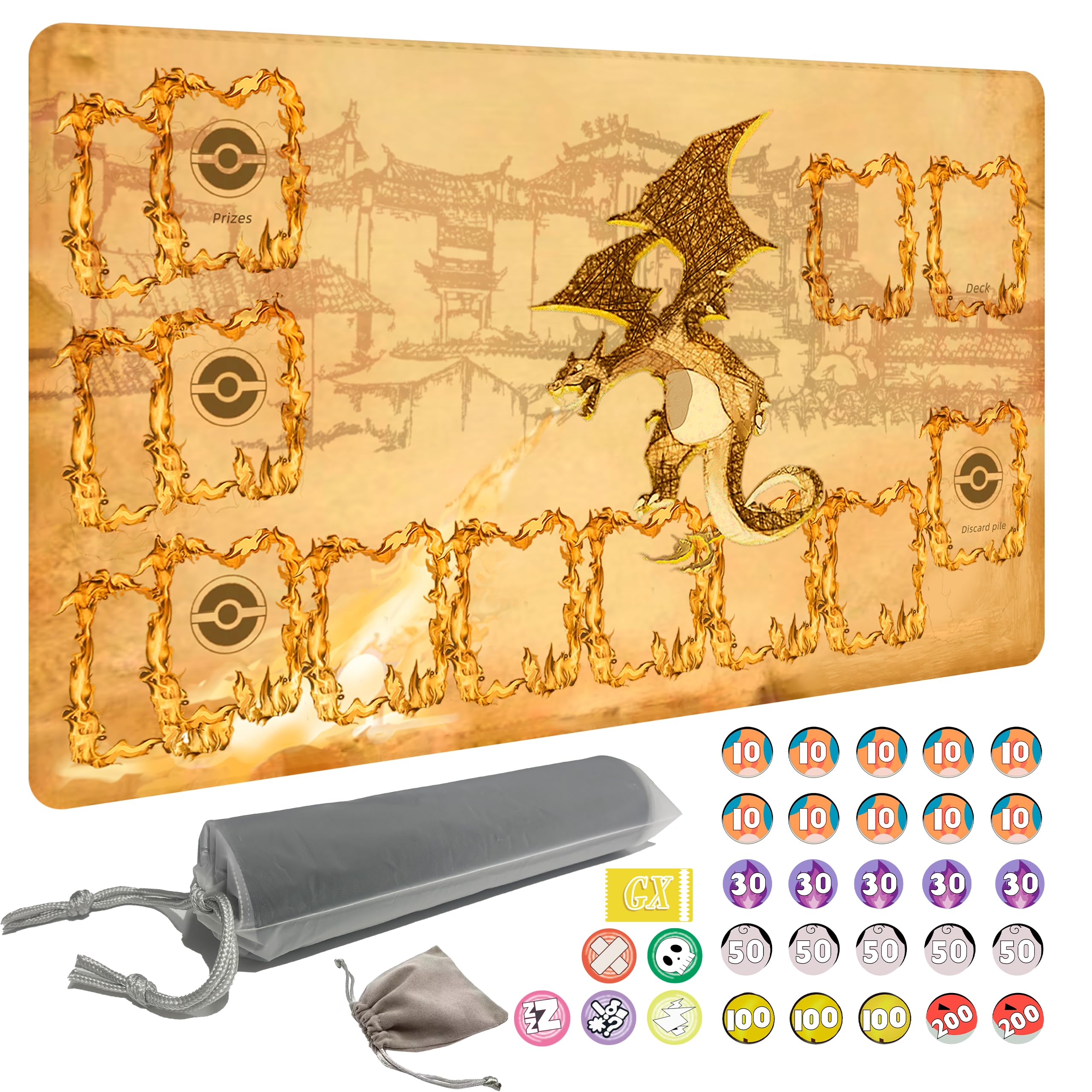 Amazon.com: Extalas Playmat for Pokemon Trading Card Game - Single ...
