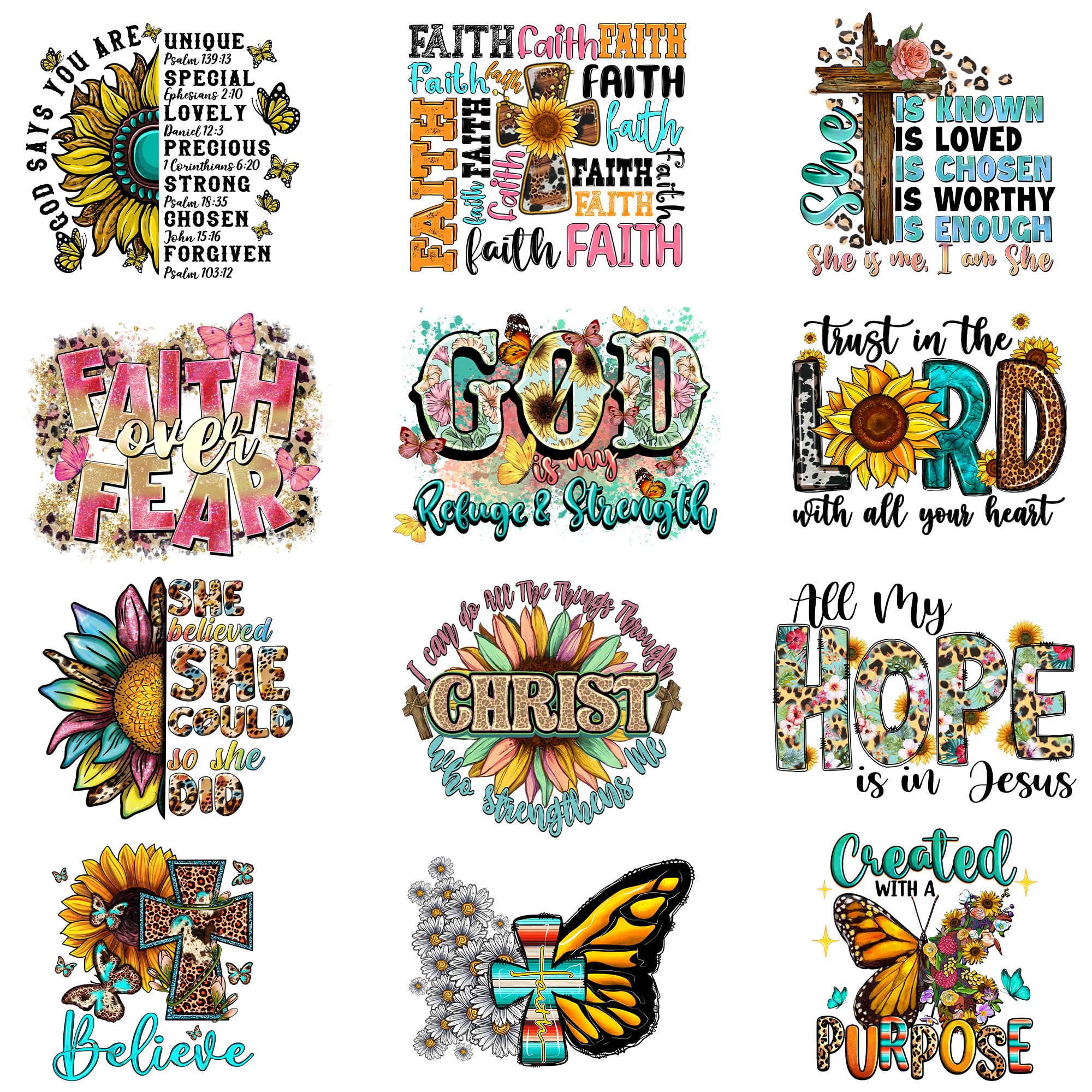 Amazon.com: 12pcs Small Size Iron On Decals for T-Shirt Iron On ...