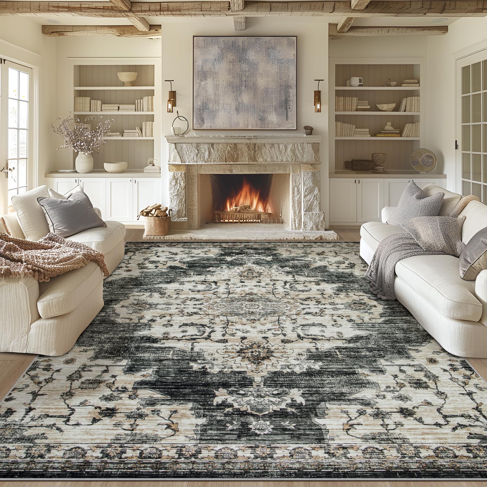 Amazon.com: 6x9 Area Rugs Washable Rug: Lagre Vintage Living Room Rug ...