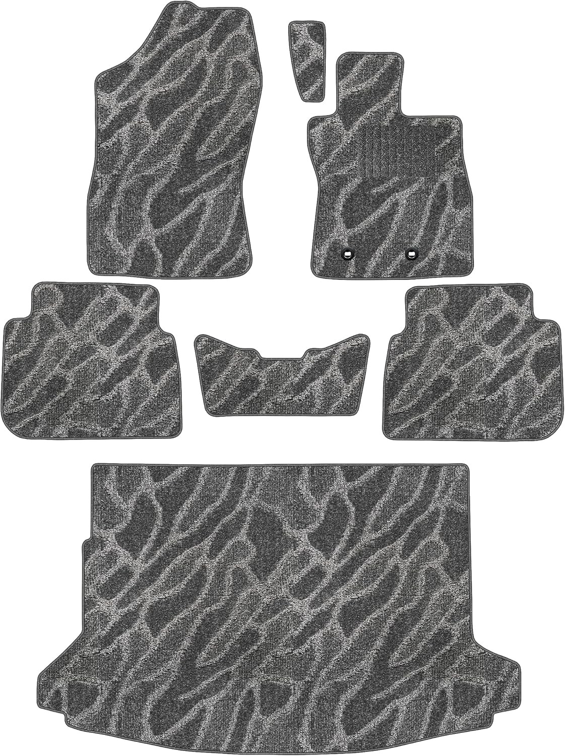 Amazon | Aviles スバル 新型 クロストレック GU系 フロアマット + ラゲッジマット【16色から選択】(05：ウェーブ × グレー) | フロアマット | 車＆バイク