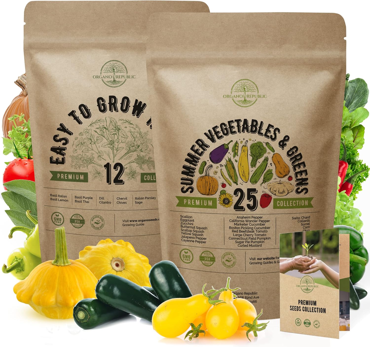 Amazon.com : Organo Republic 12 Easy to Grow Herb and 25 Summer ...