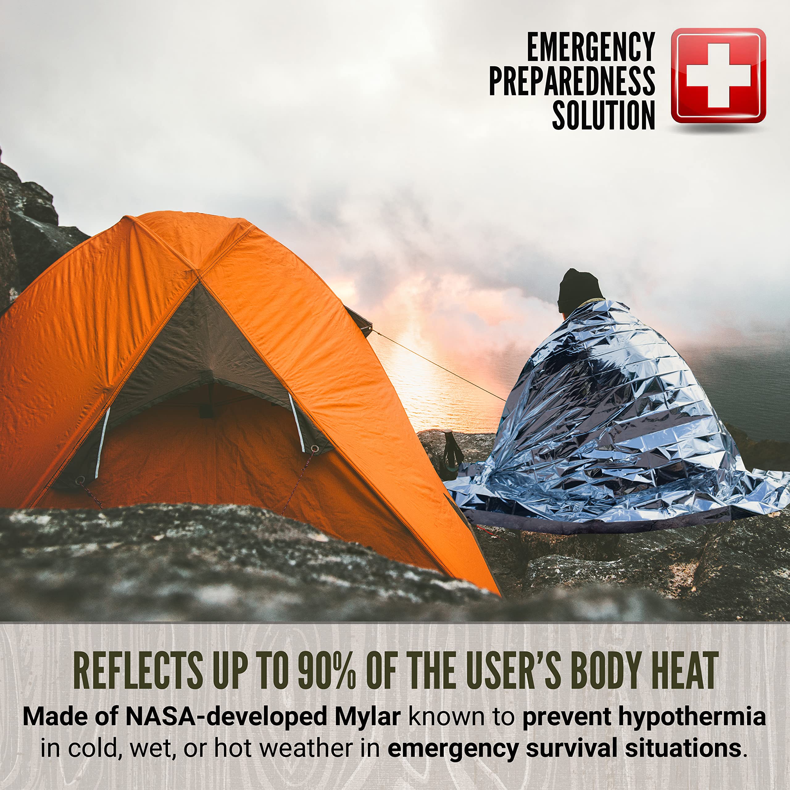 Snapklik.com : Lingito Emergency Rain Poncho - Thermal Survival ...