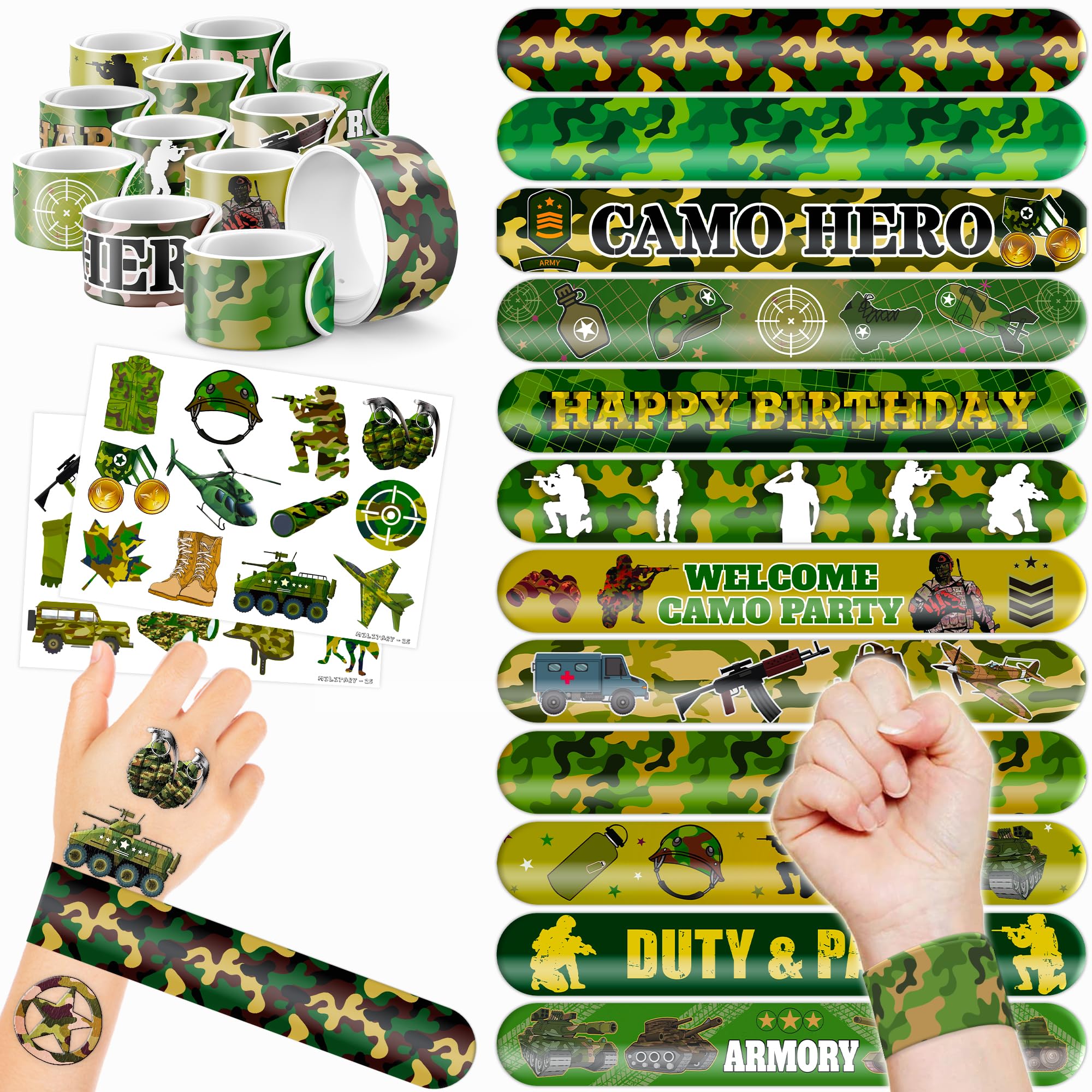 Amazon.com: Cherisnowy 48 Military 24PCS MilitaryTemporary Tattoos ...