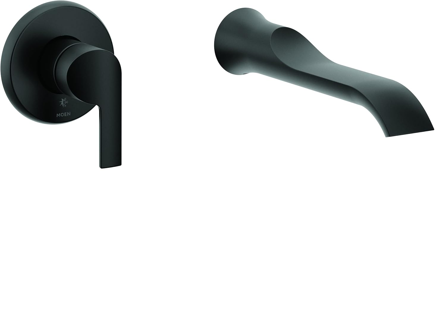 Moen WTS981BL Doux Single Handle Wall Mount Filler High Flow Tub Faucet ...