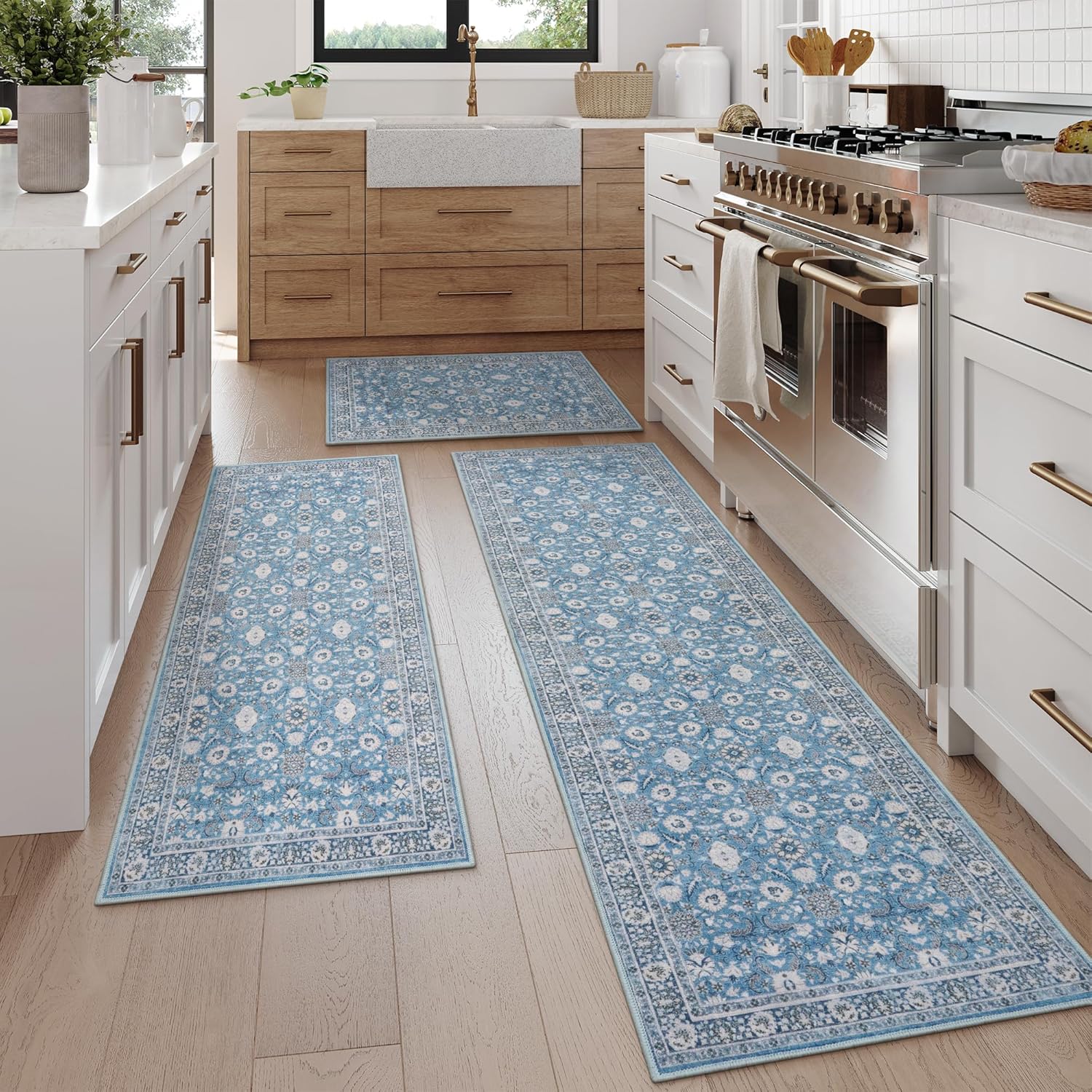 Amazon.com: KIMODE Fall Kitchen Rugs Sets of 3, Boho Distressed Kitchen ...