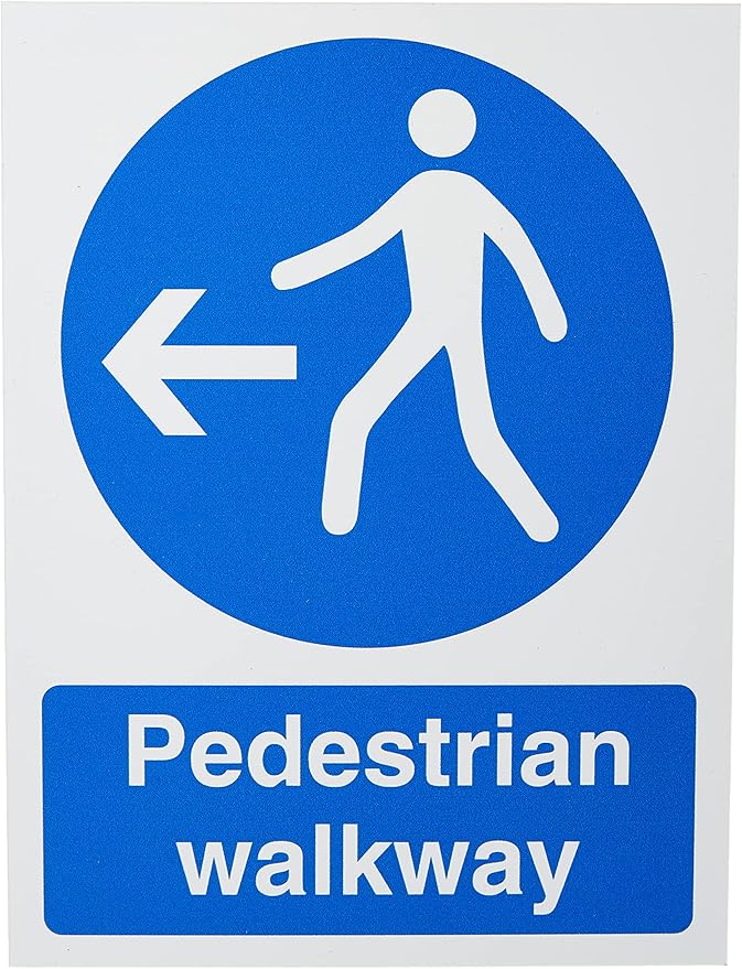Seco Pedestrian Walkway - Left Arrow Sign, 150mm x 200mm - 1mm Semi ...