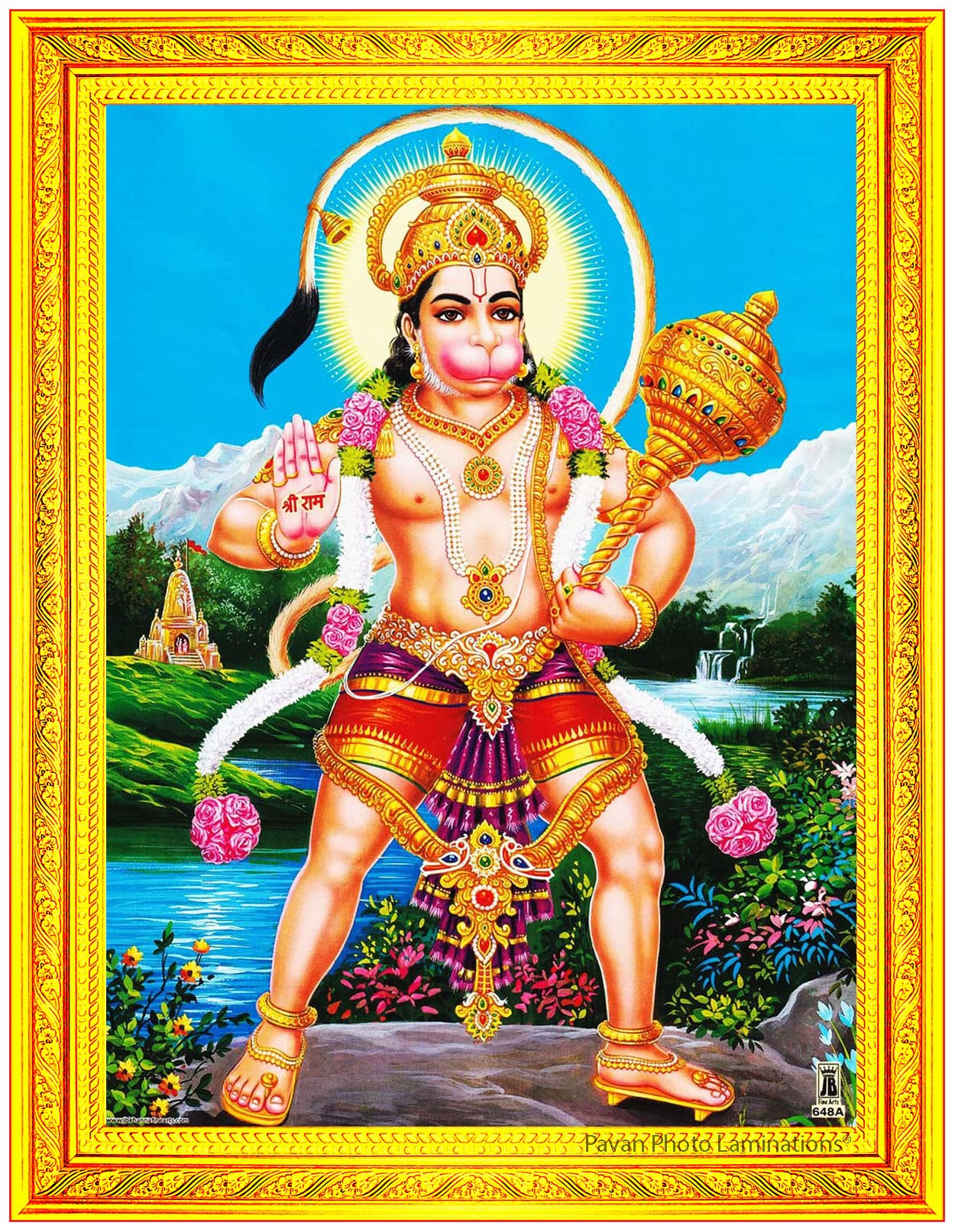 Pavan Photo Laminations Lord Hanuman Bhagwan Abhaya Abhay Anjaneya ...