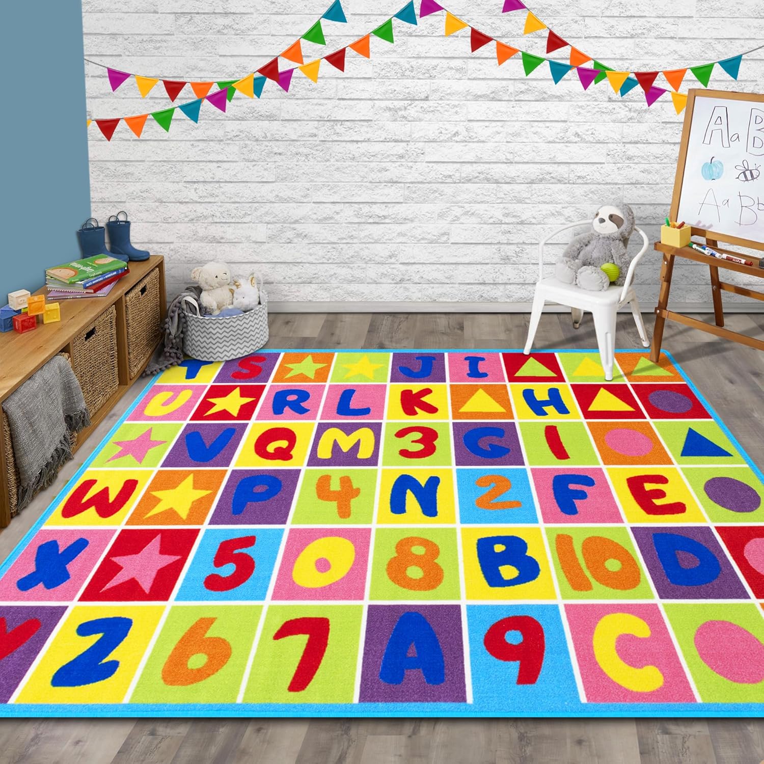 Amazon.com: HR HANDCRAFT RUGS Alphabet and Numbers Kids/Boys/Girls ...