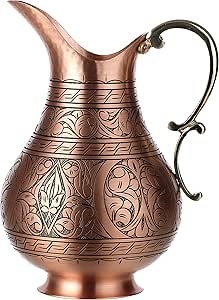 DEMMEX The Pitcher, 1mm Solid Copper Handmade Engraved Copper Pitcher ...