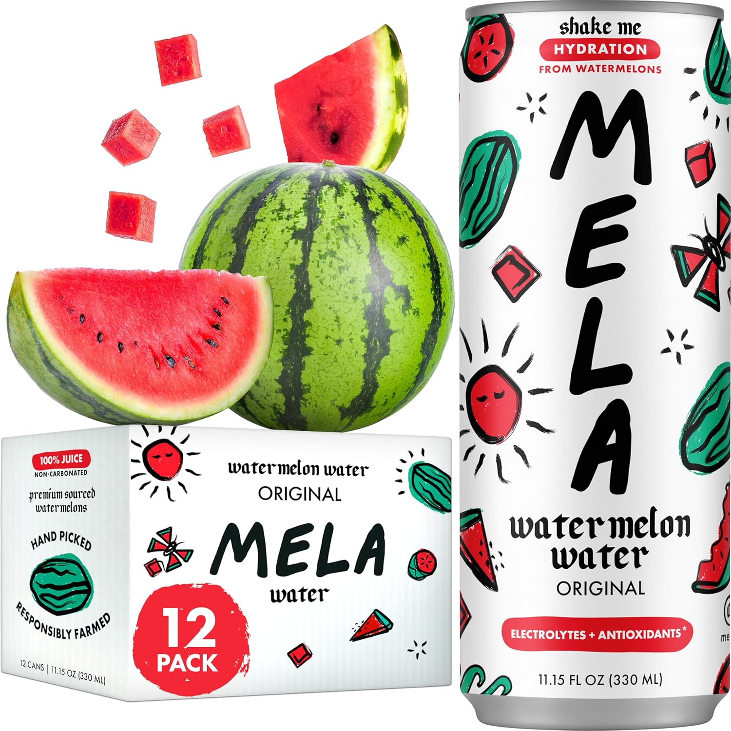 Amazon.com : Mela Watermelon Water - Watermelon Juice, 100 Percent ...