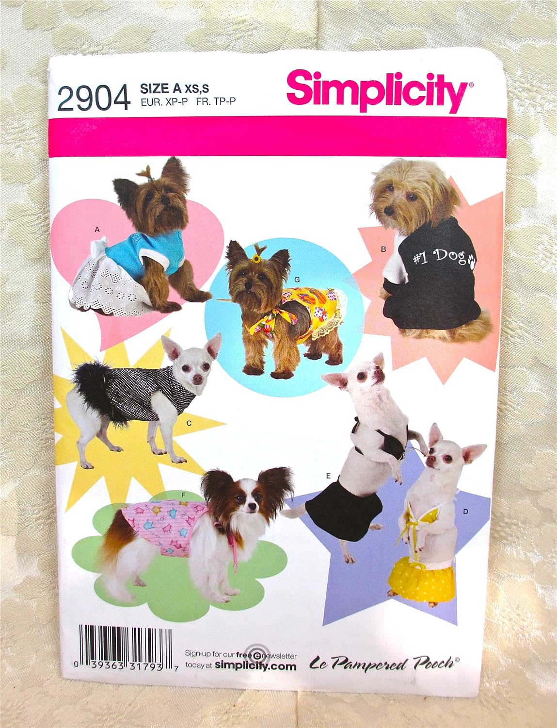 Amazon.com: Simplicity 2904 Sew Pattern DOG CLOTHES Swimsuit Dress Size ...