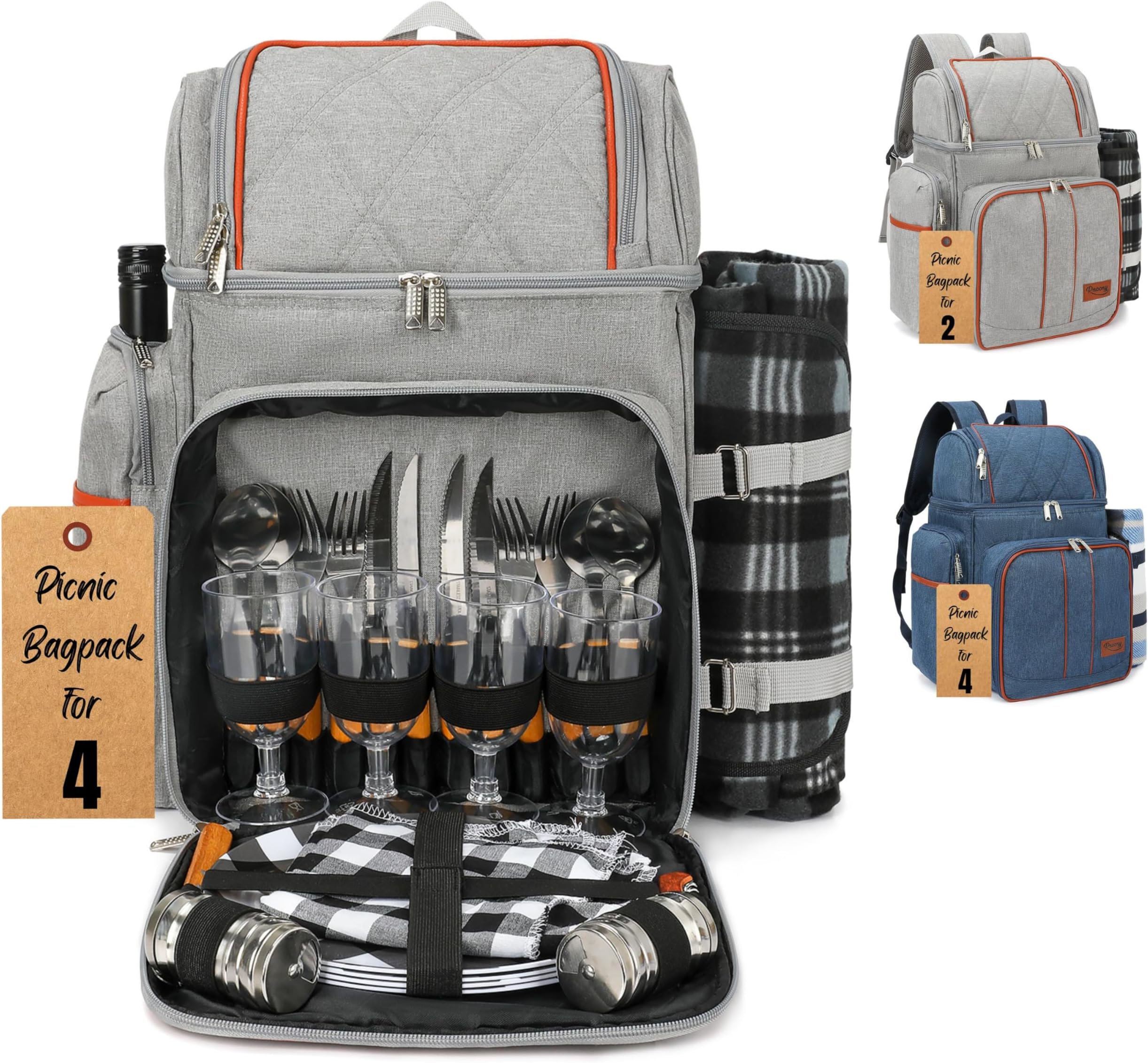 Amazon.com: Picnic at Ascot Original Equipped Backpack for 4 with ...