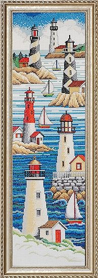 Amazon.com: Janlynn Lighthouses Counted Cross Stitch Kit-6"X21" 14 Count