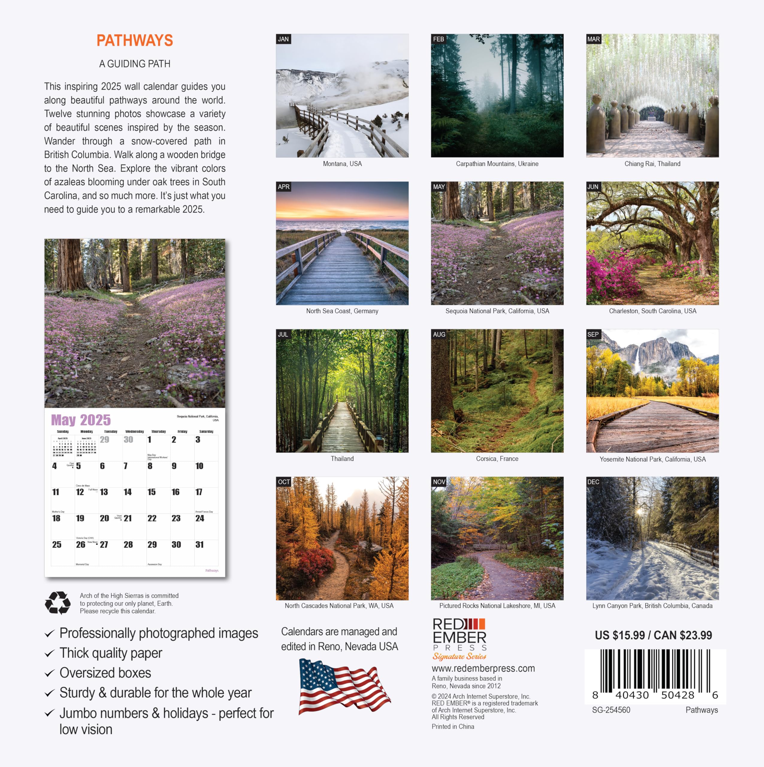 Snapklik.com : Signature - Pathways 2025 Wall Calendar 12 Month 12" X ...
