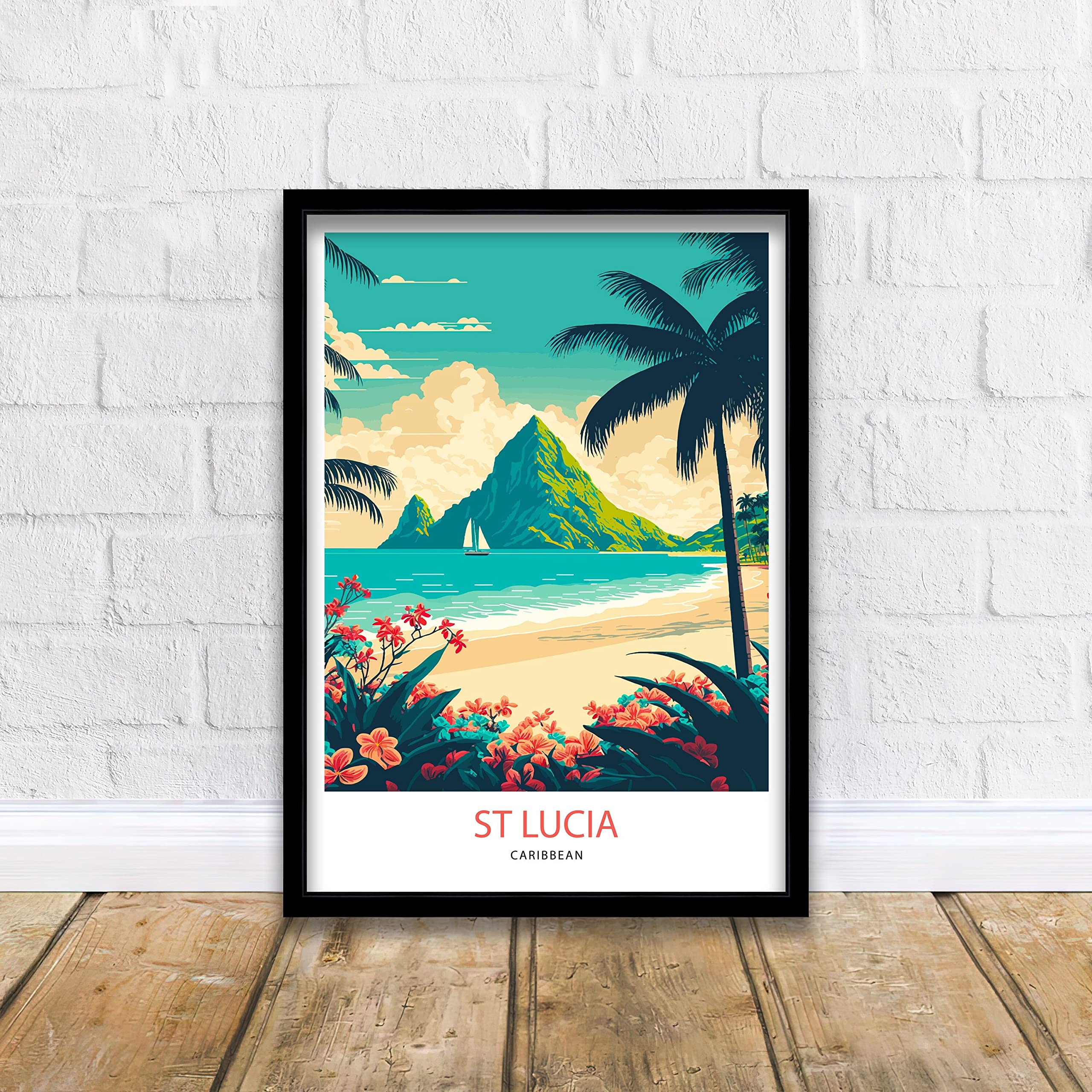 Amazon.com: St Lucia Travel Print | Caribbean | St Lucia Print | St ...