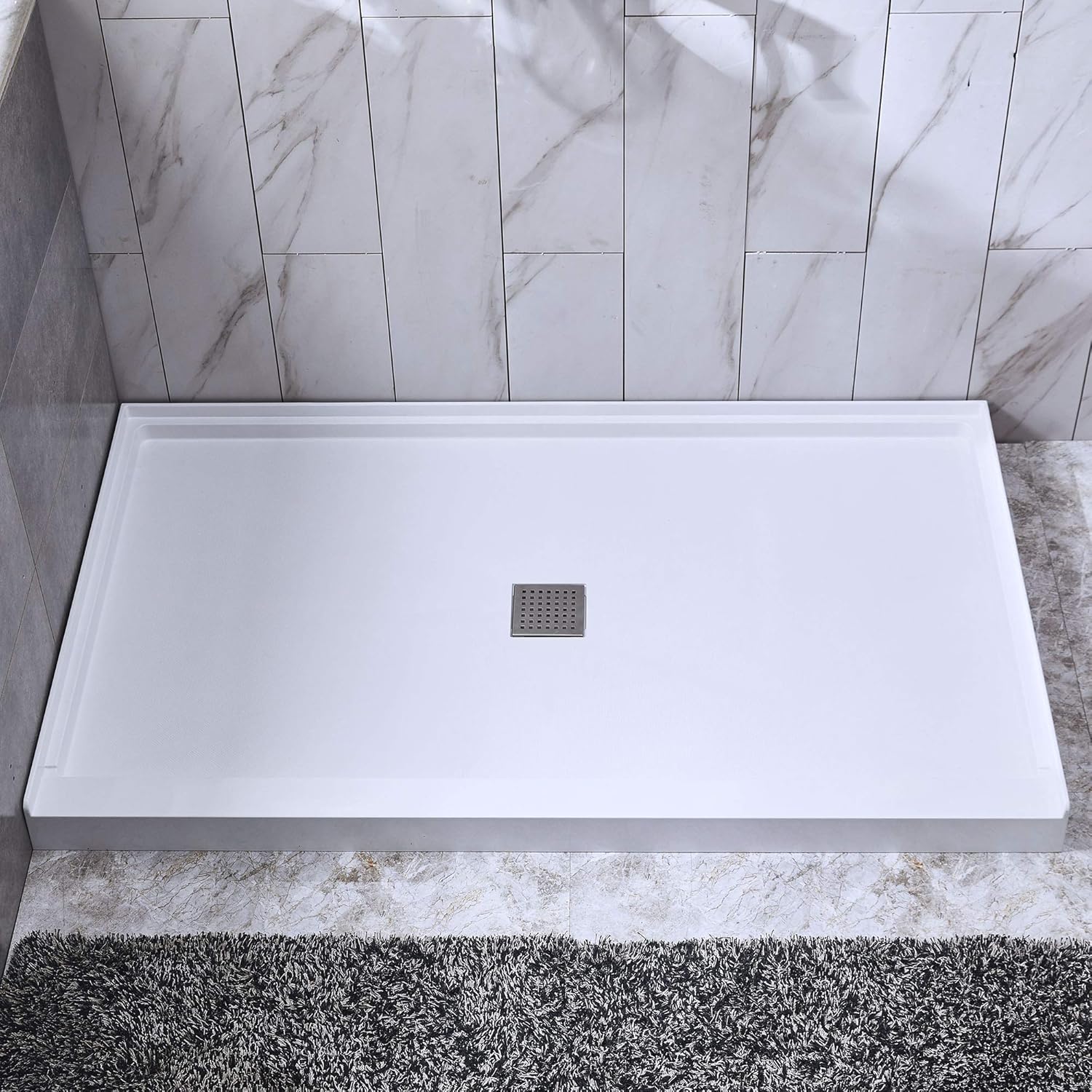 WOODBRIDGE SBR6036 1000C BN Shower Base 60 x 36 White With Brushed