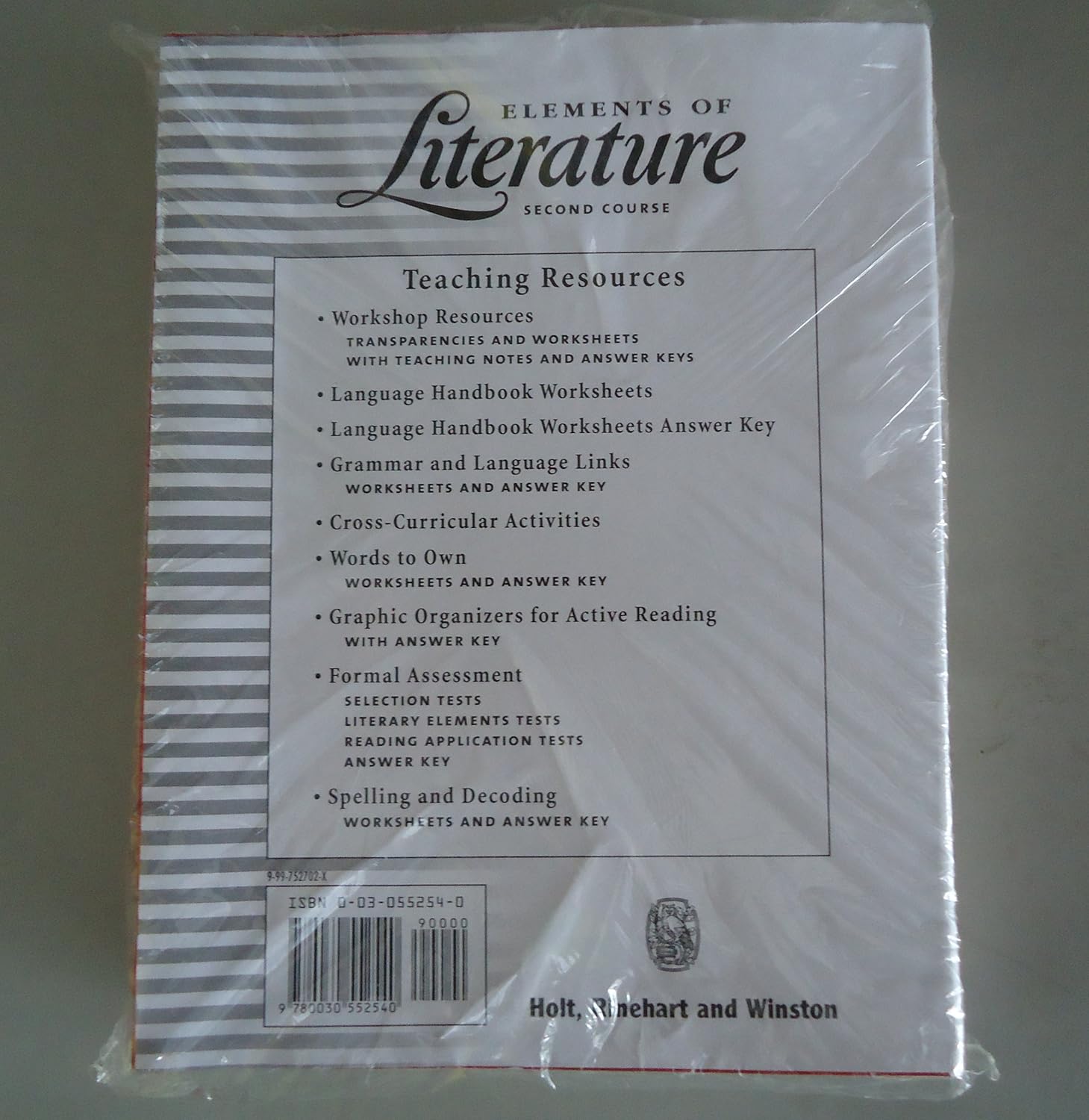 Teaching Resources Package Elements of Literature Second Course: Holt ...