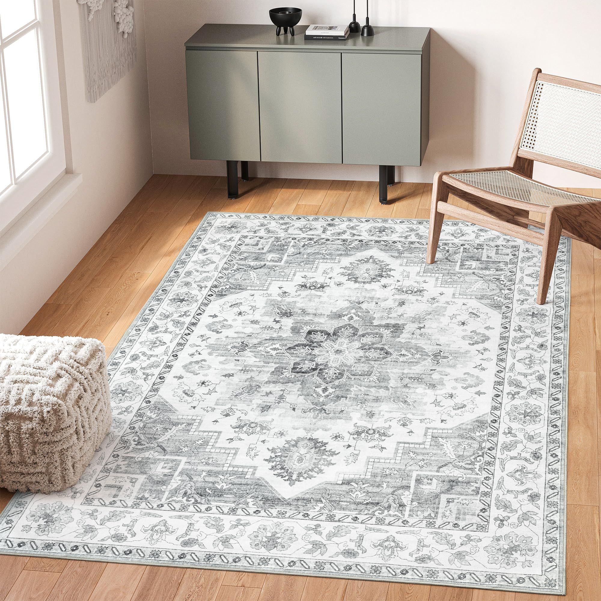 Valenrug Area Rug 5x7 - Machine Washable Living Room Rug, Anti Slip ...