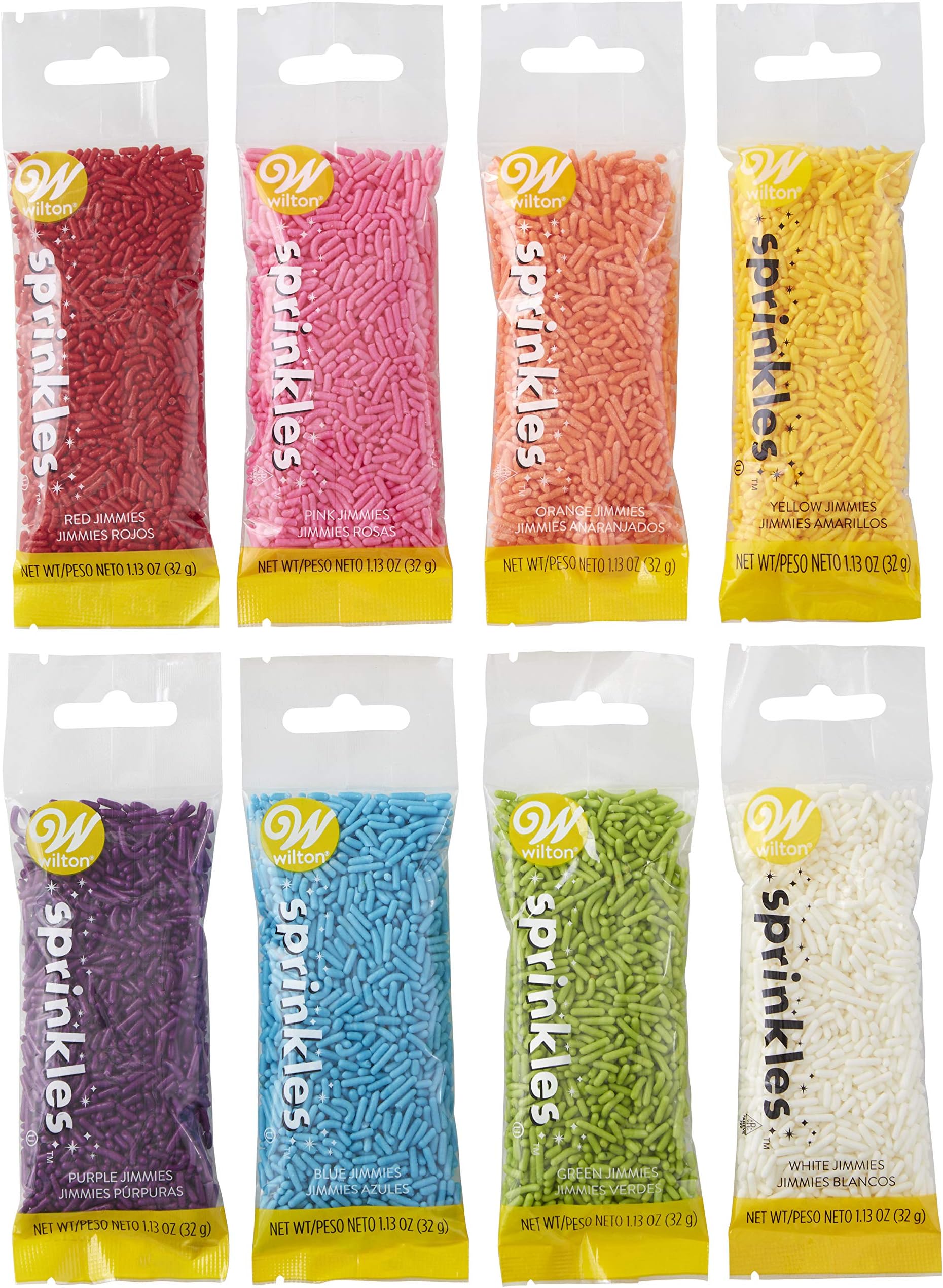 Amazon.com: Wilton Rainbow Jimmies Sprinkles Dessert Decorating Set, 8 ...
