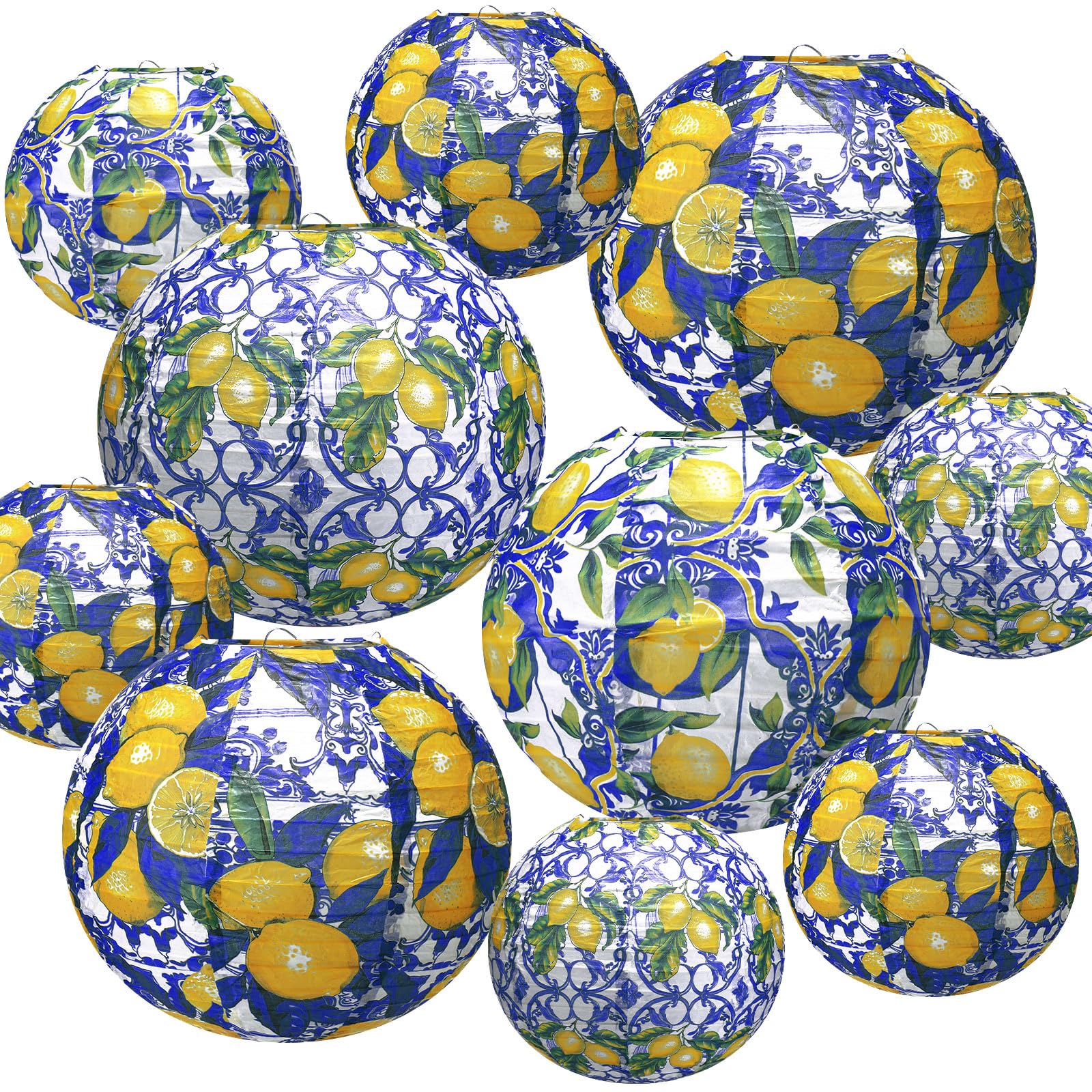 MotiMind 10 Pcs Amalfi Coast Paper Lantern Kit Capri Positano Lemon ...